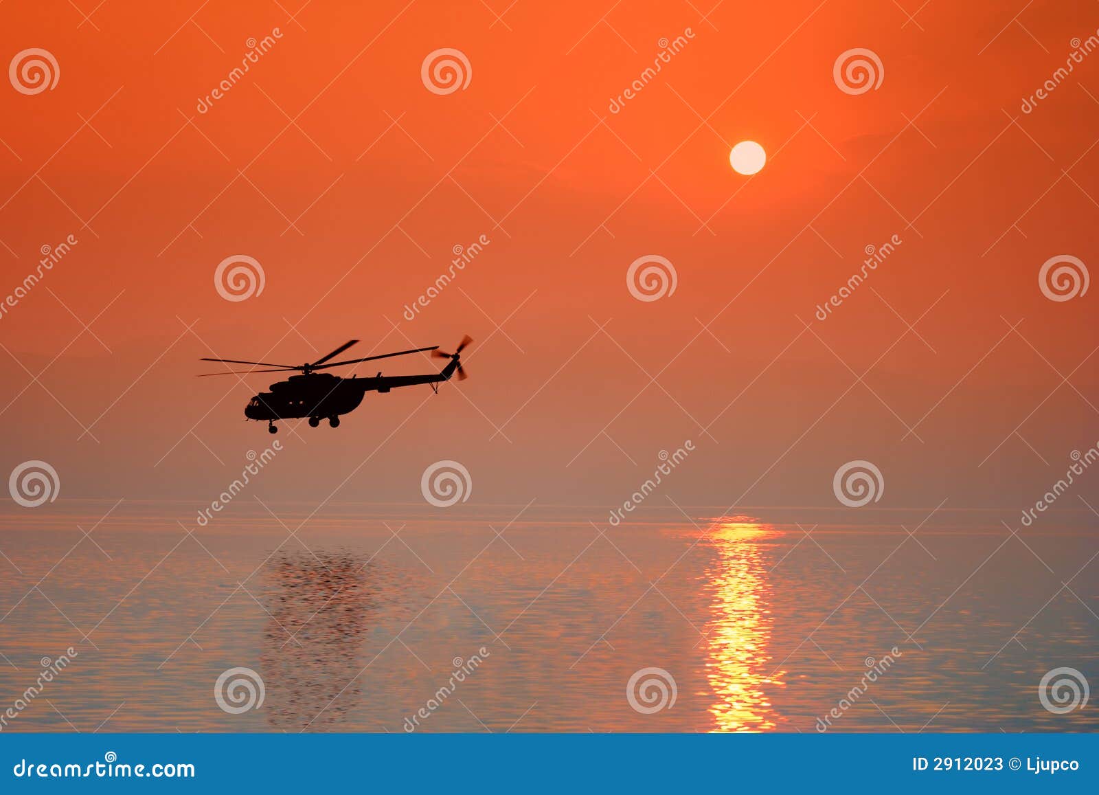 Helicopter at sunset stock image. Image of airforce, flight - 2912023