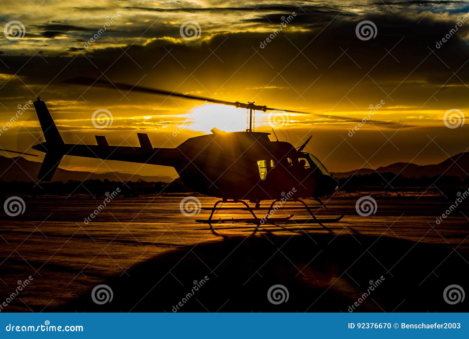 Helicopter Sunset stock photo. Image of sightseeing, blade - 92376670