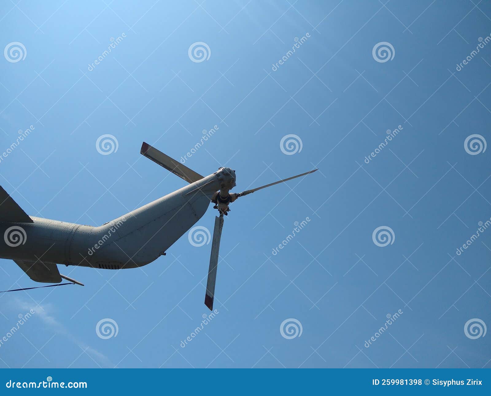 Helicopter Tail Rotor, Blue Sky Background Stock Photo - Image of iron ...