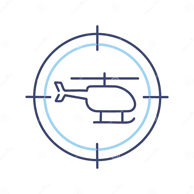 Helicopter Target Icon. Helicopter in a Target, Representing Focus ...
