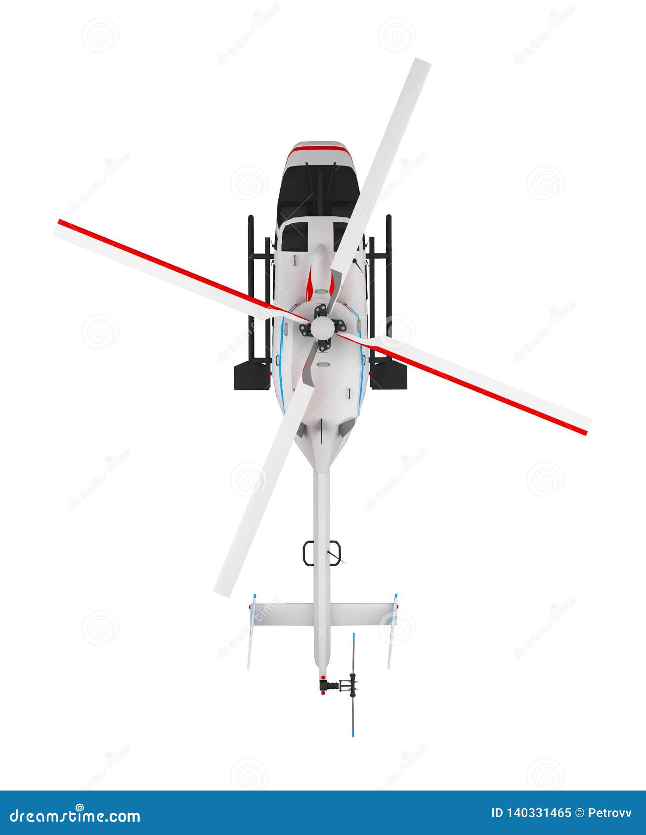 Helicopter Top View Isolated on White Stock Illustration - Illustration ...