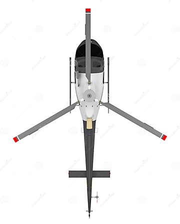 Helicopter Top View Isolated on White Stock Illustration - Illustration ...