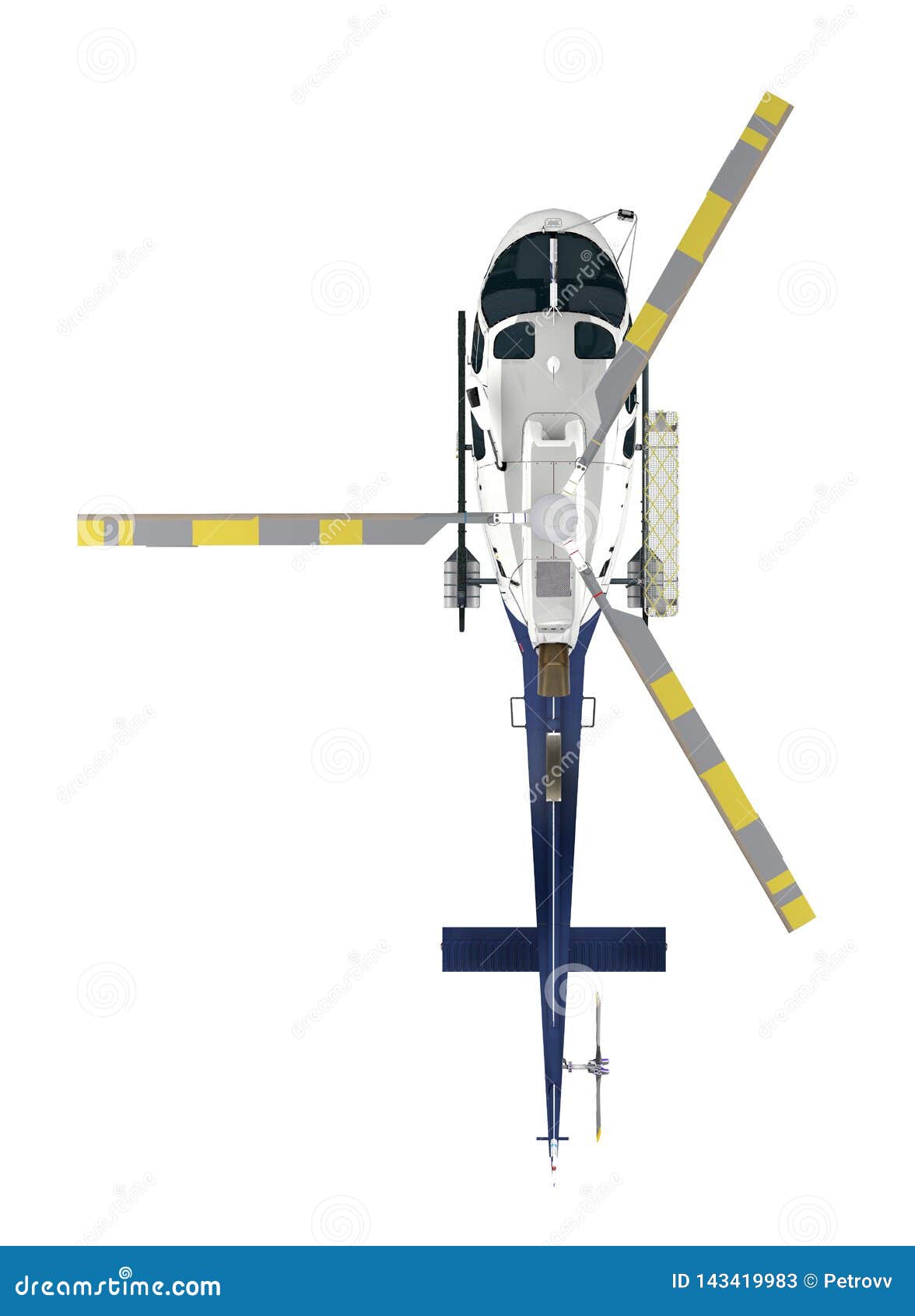 Helicopter Top View Isolated on White Stock Illustration - Illustration ...