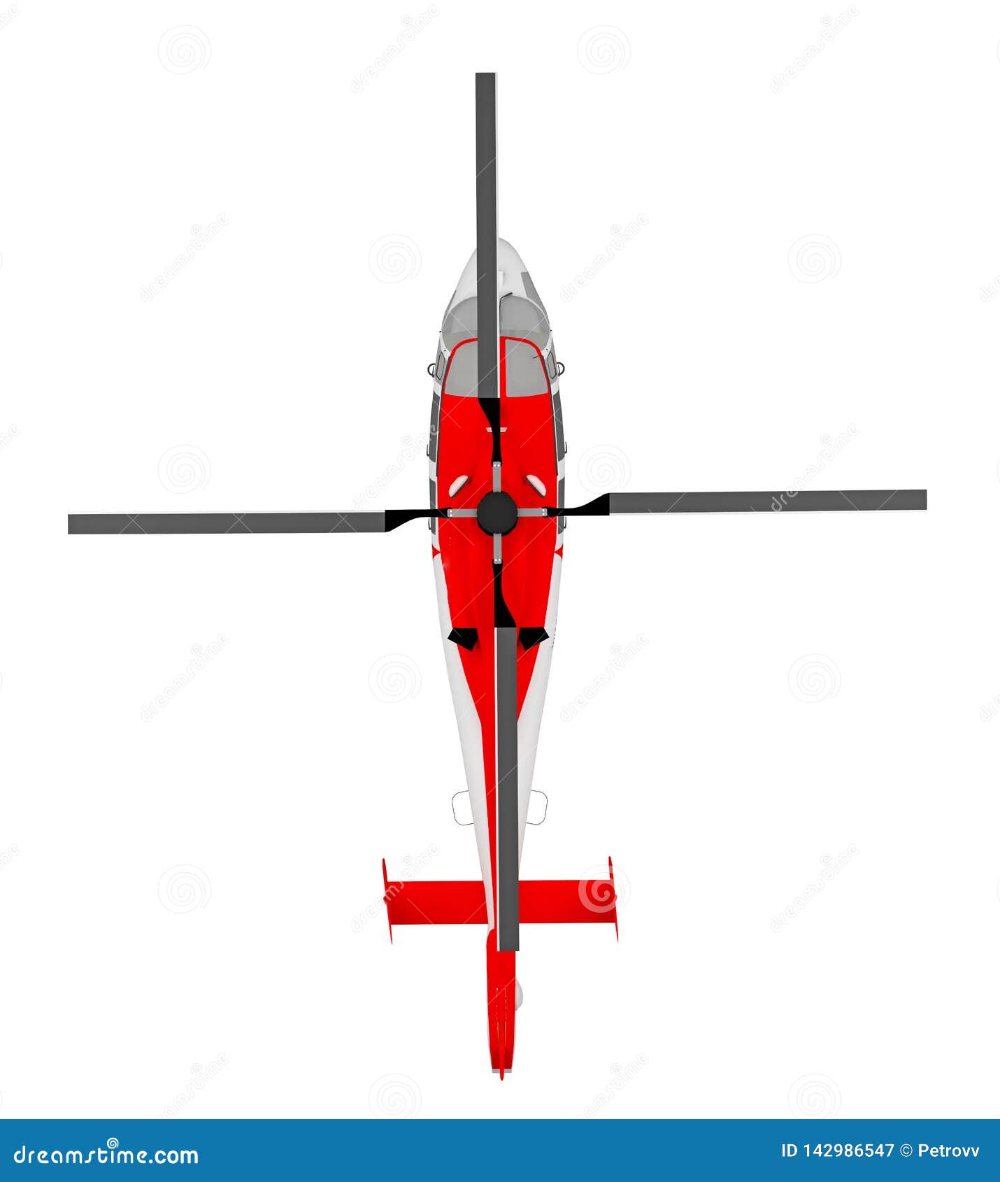 Helicopter Top View Isolated on White Stock Illustration - Illustration ...