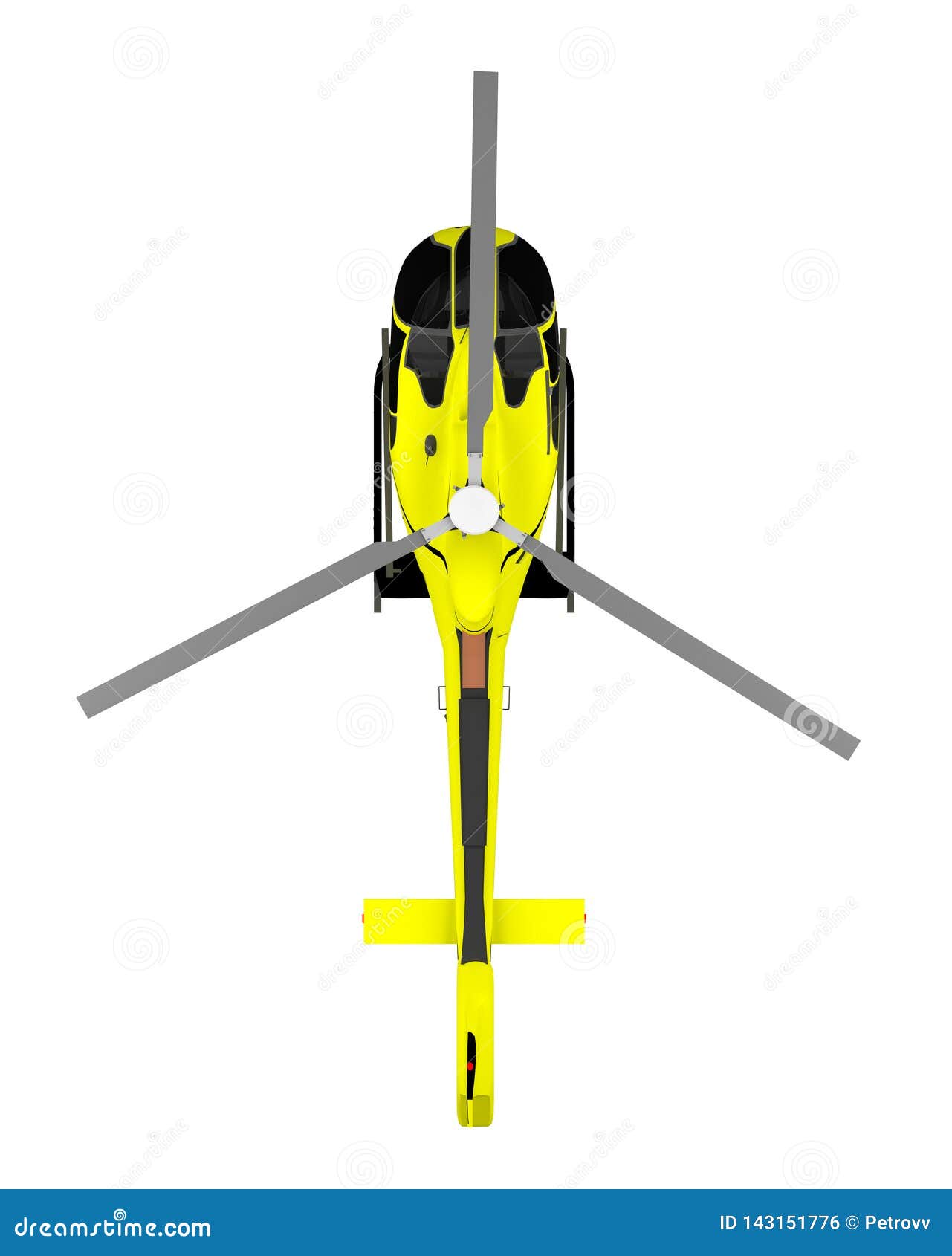 Helicopter Top View Isolated on White Stock Illustration - Illustration ...