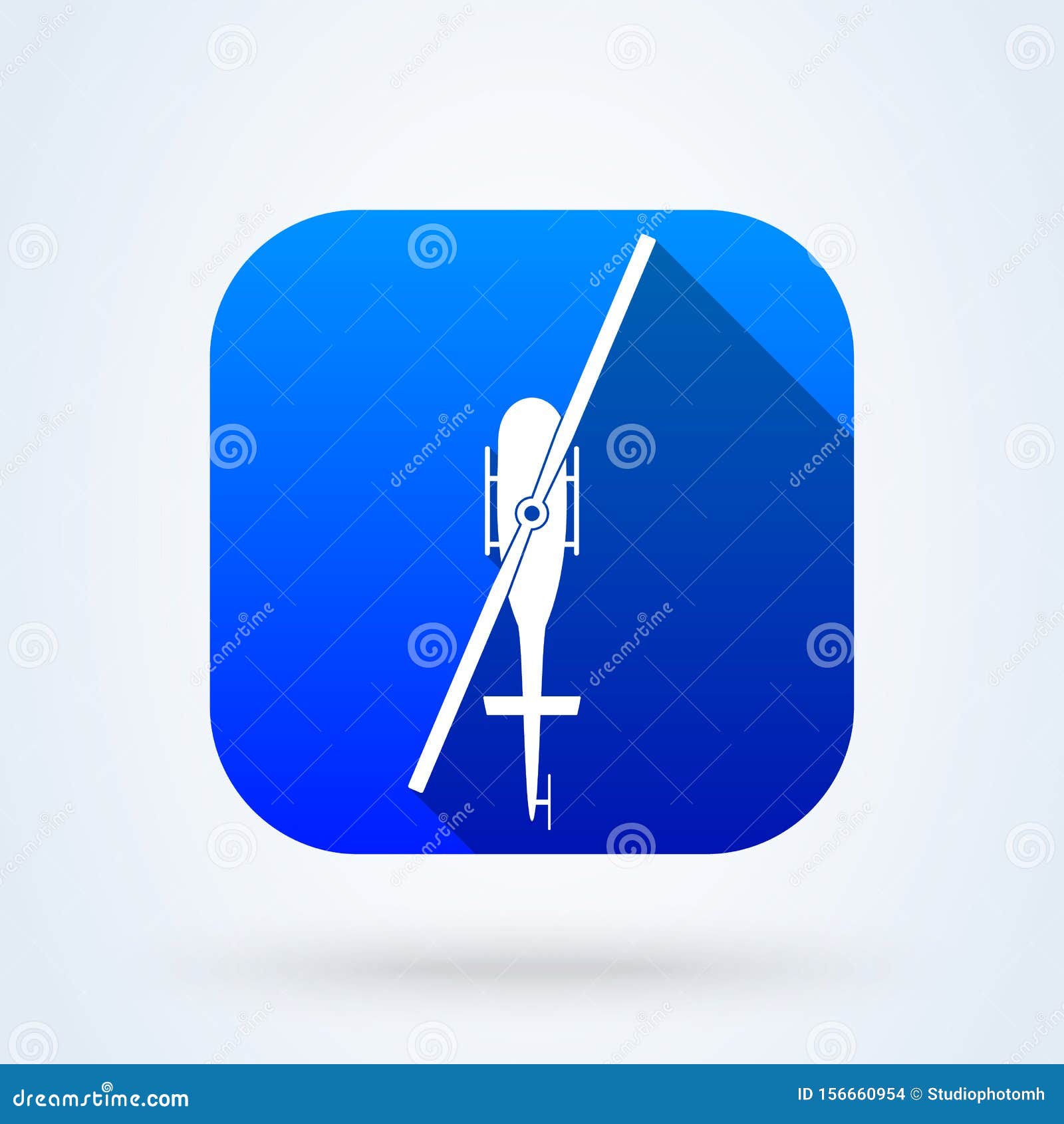 Helicopter Top View. Simple Vector Modern Icon Design Illustration ...