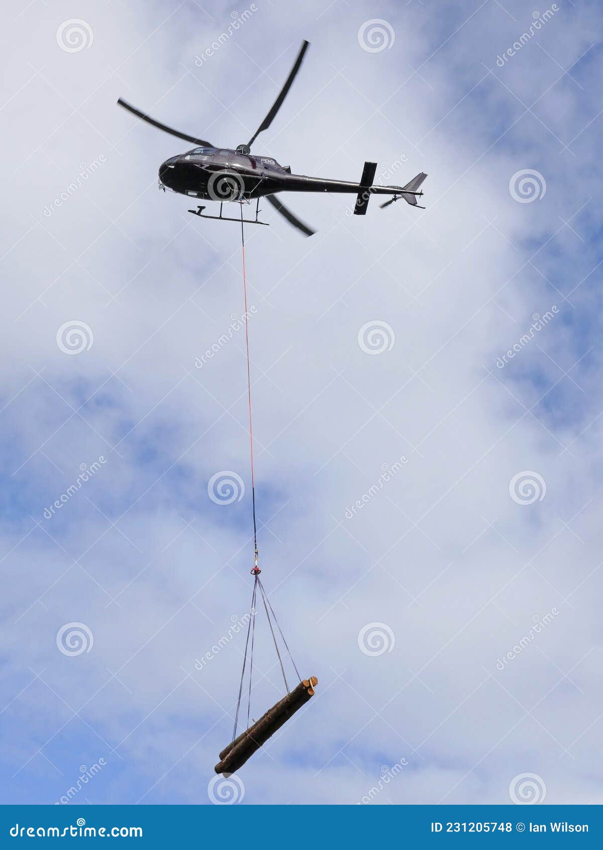 Helicopter Transporting Logs Stock Photo - Image of carrying, lift ...