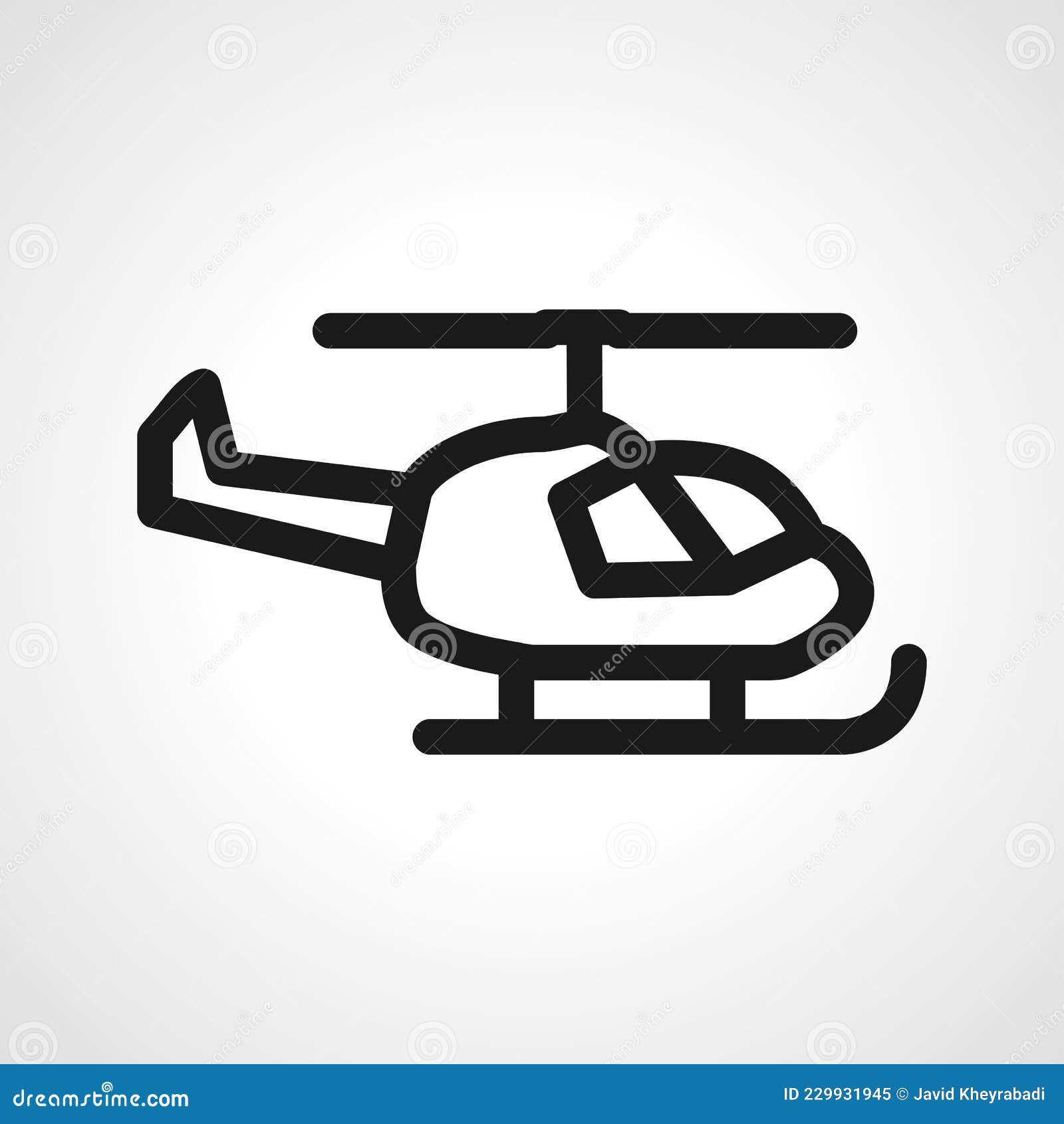 Helicopter Line Icon. Helicopter Linear Outline Icon Stock Vector ...
