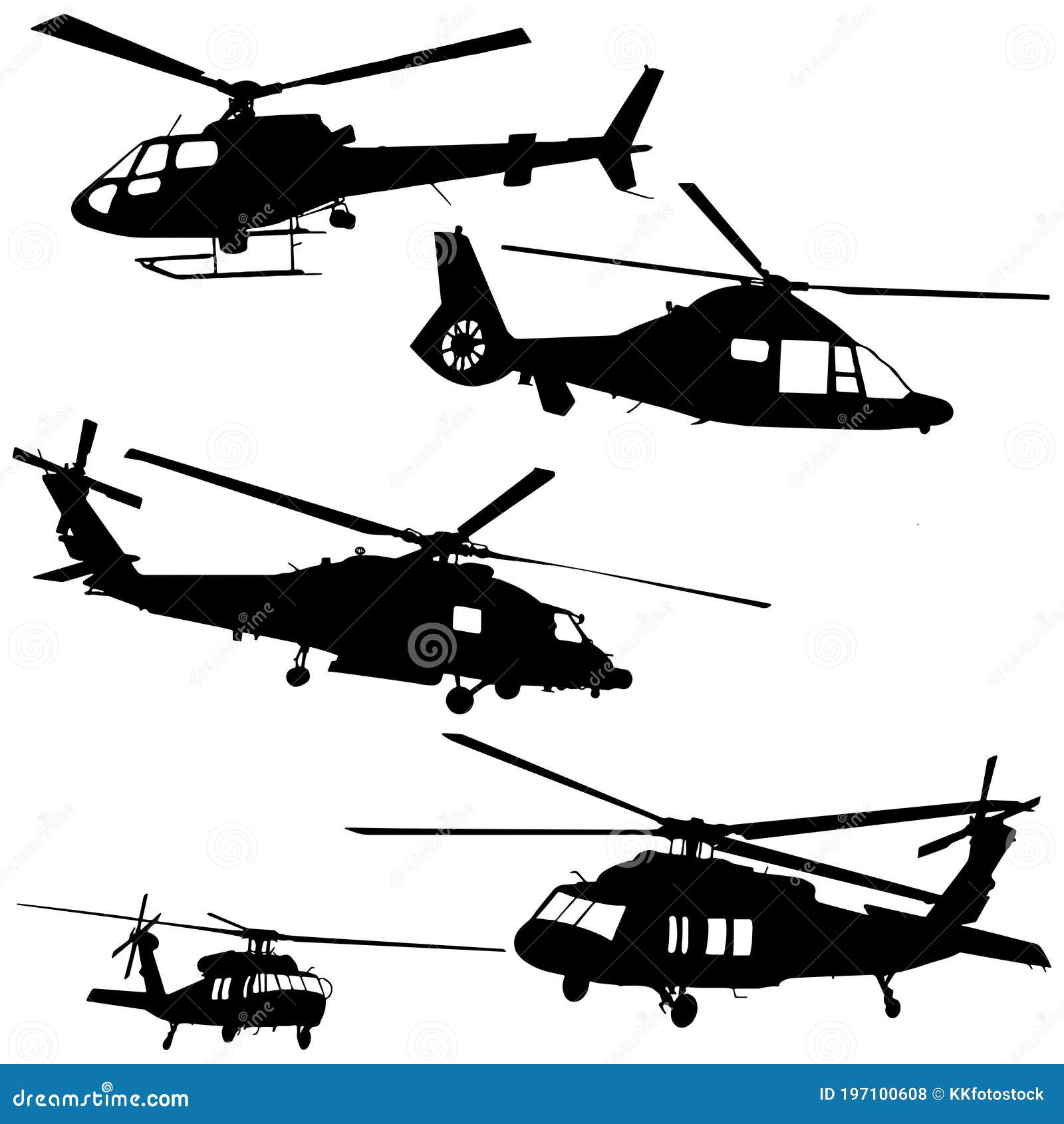 Blackhawk Helicopter Silhouette Stock Illustrations – 210 Blackhawk ...
