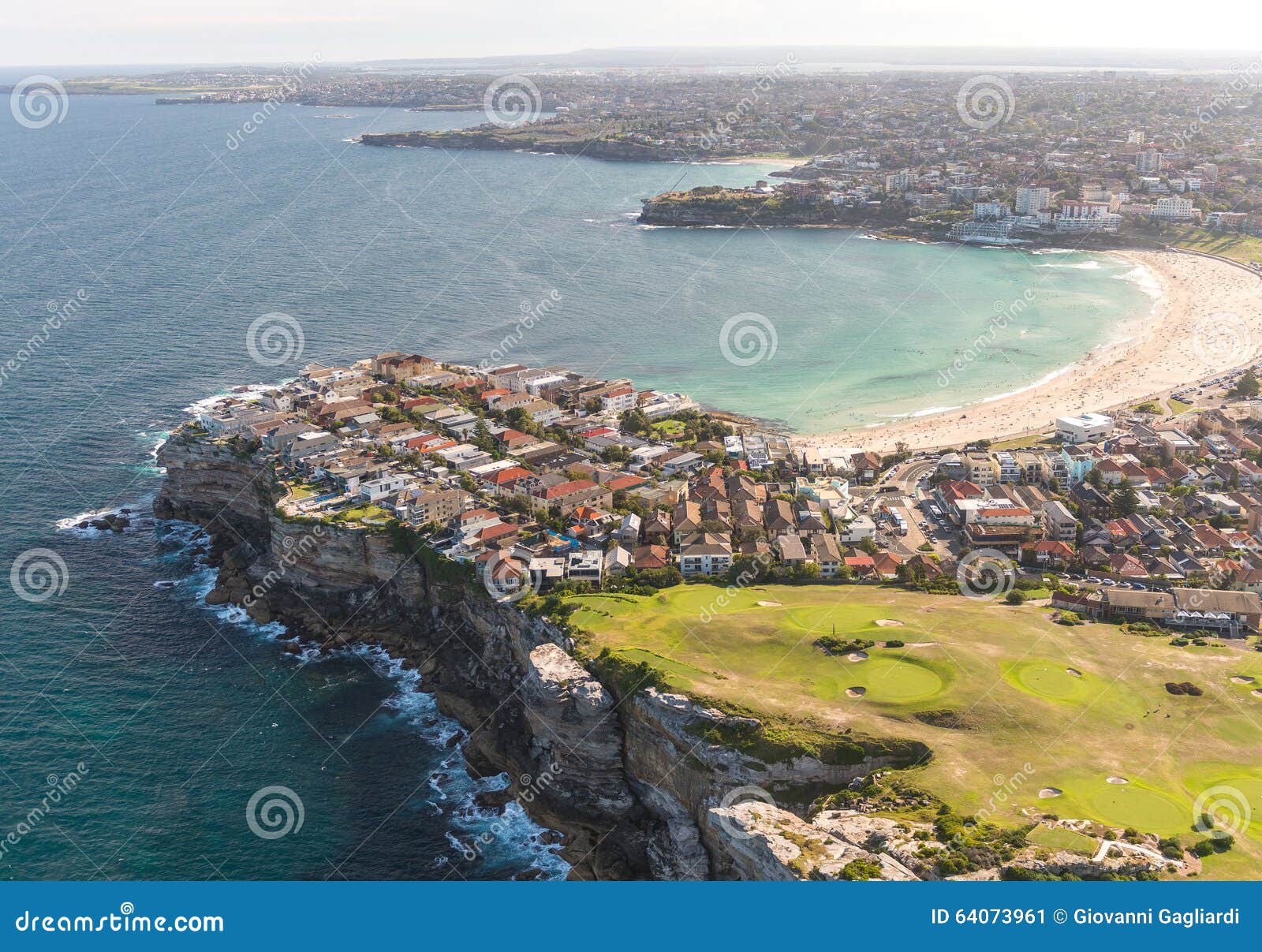 Helicopter View of Beautiful Bondi Beach Stock Image - Image of city ...
