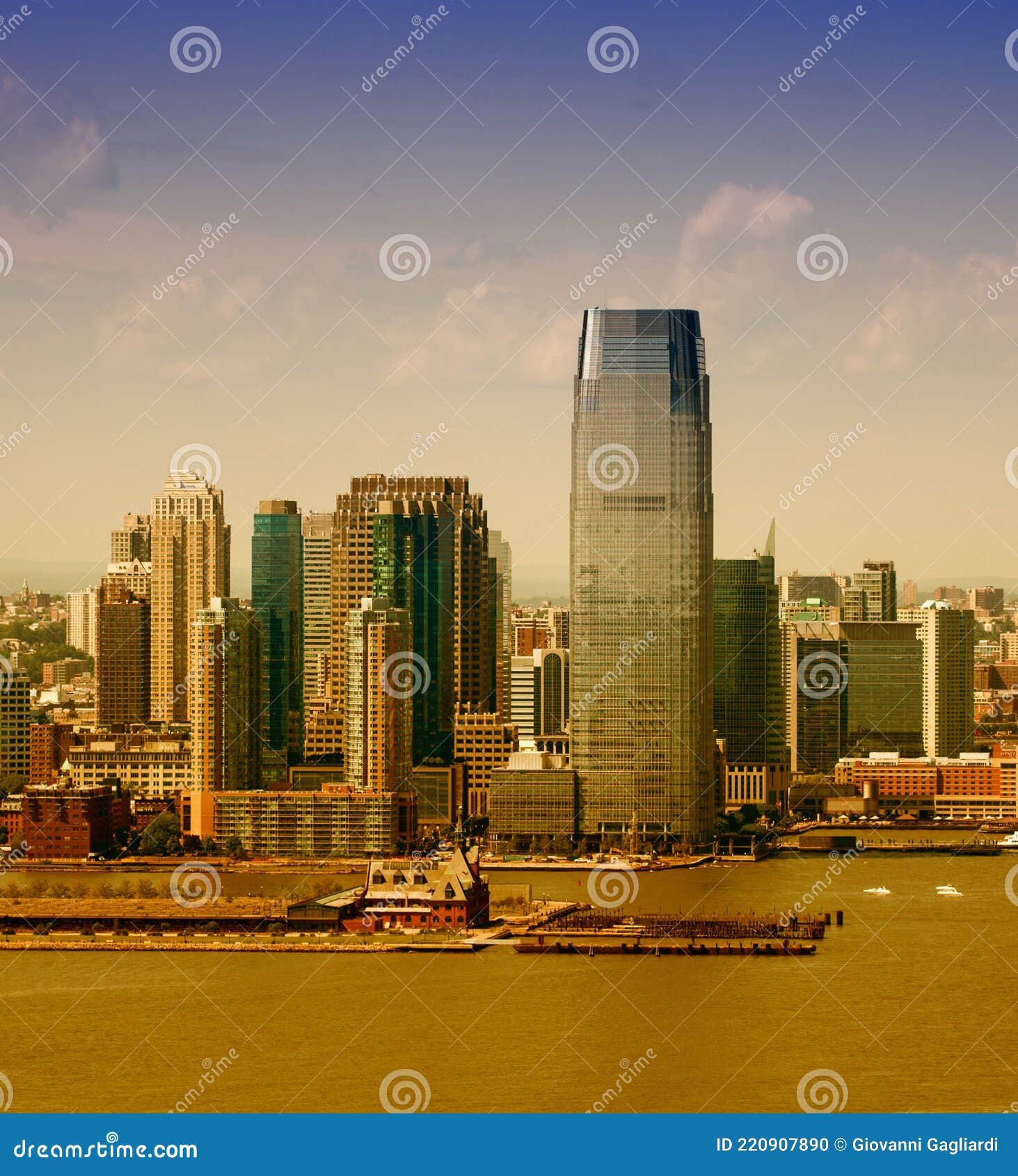 Helicopter View of Jersey City on a Sunny Day Editorial Image - Image ...