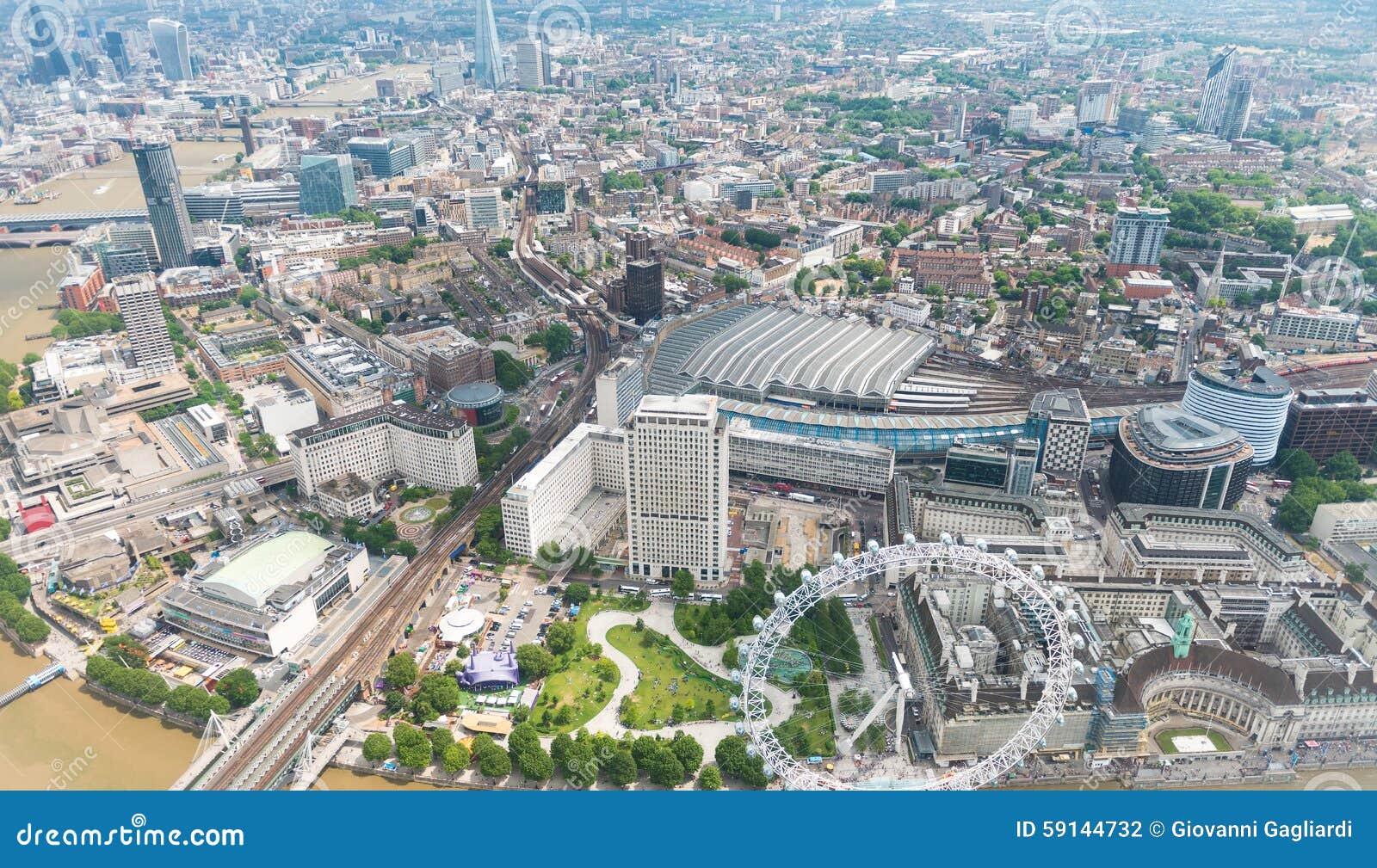 Helicopter View of London with Buildings and River Thames Editorial ...