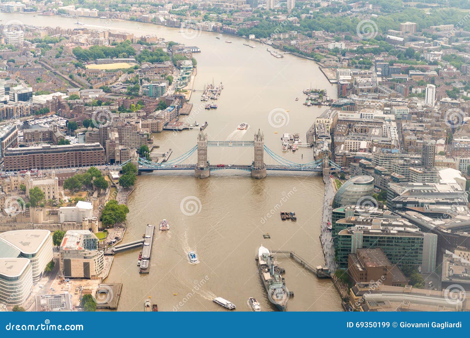 Helicopter View of London - UK Stock Image - Image of summer, london ...