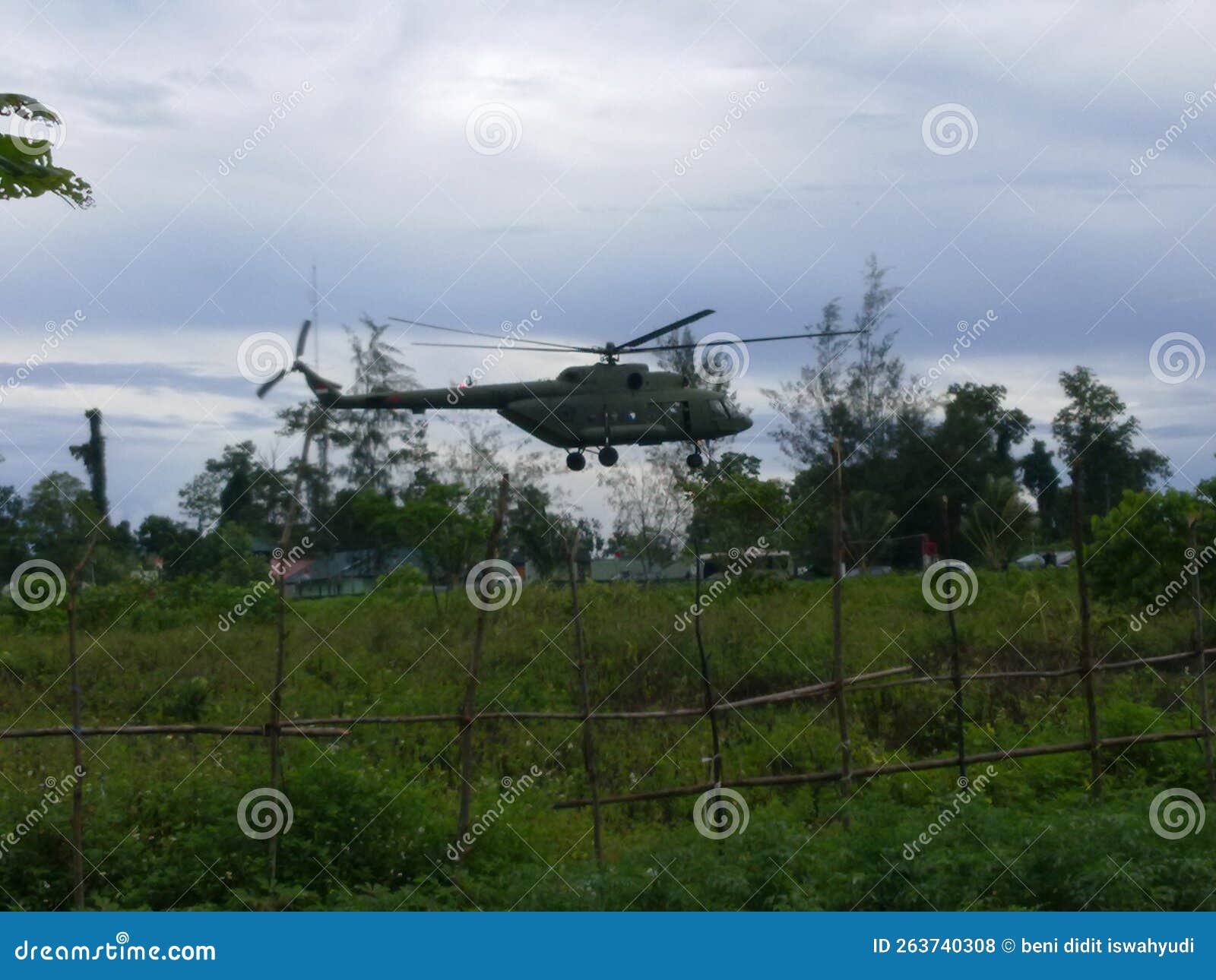 The Helicopter Will Take Off from the Runway in Skow Stock Photo ...