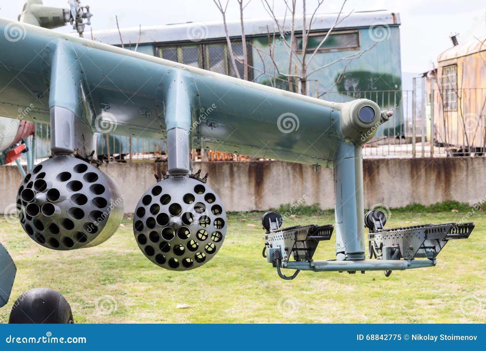 Helicopter Wing Rocket Launchers Stock Image - Image of tube, attack ...