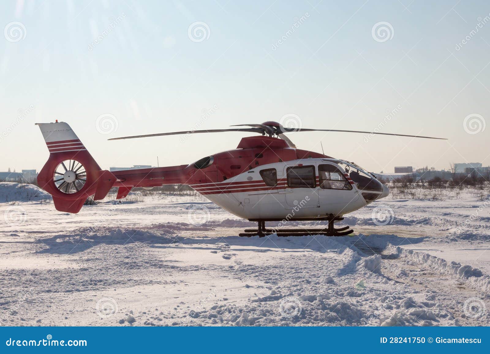 Helicopter in winter stock photo. Image of airport, lights - 28241750
