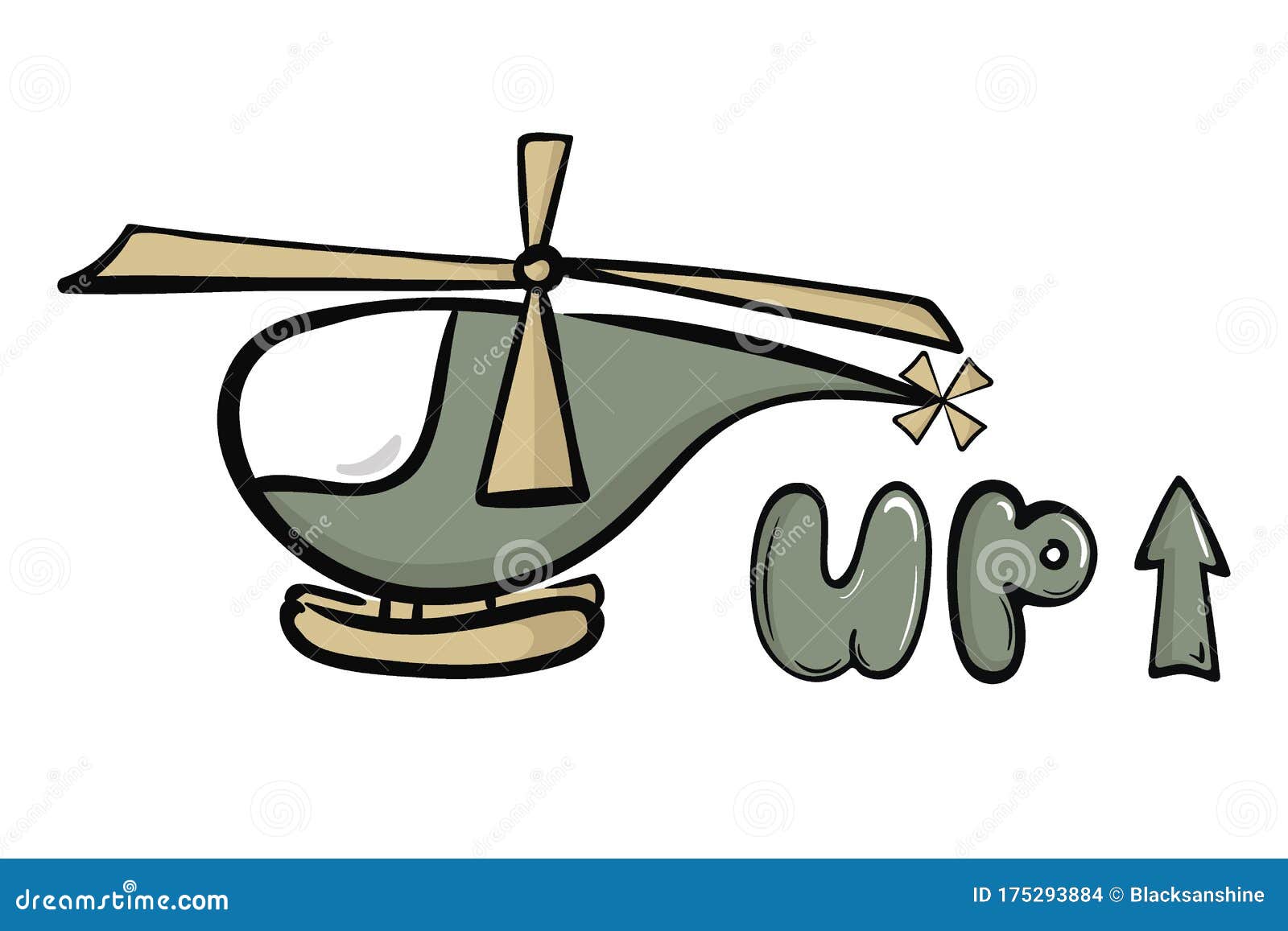 Helicopter and Word Up Arrow Stock Vector - Illustration of speed ...