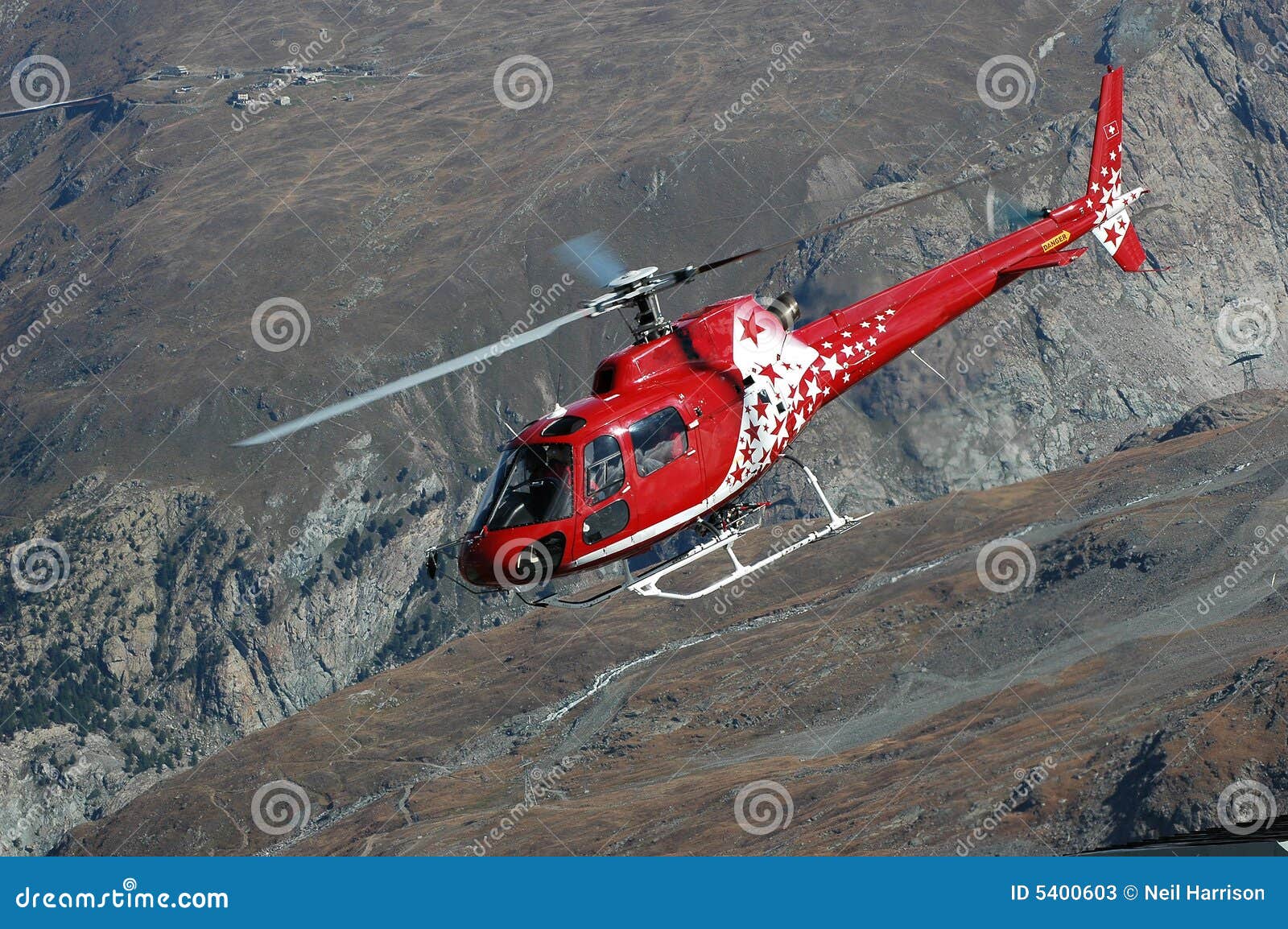 Helicopter in Zermatt stock image. Image of gornergerat - 5400603