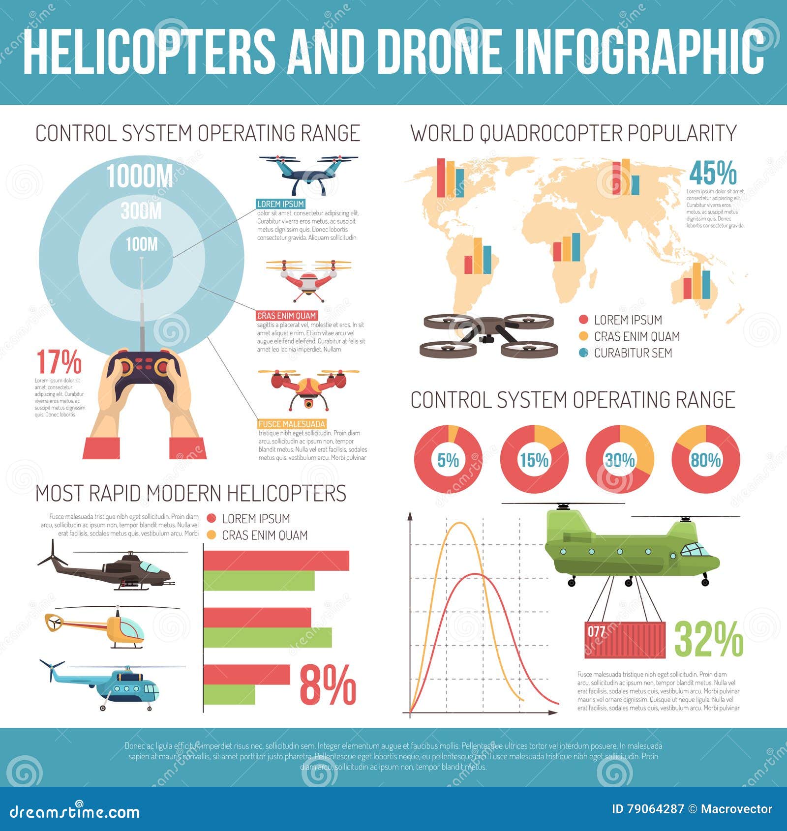 Helicopters and Drone Infographics Stock Vector - Illustration of ...
