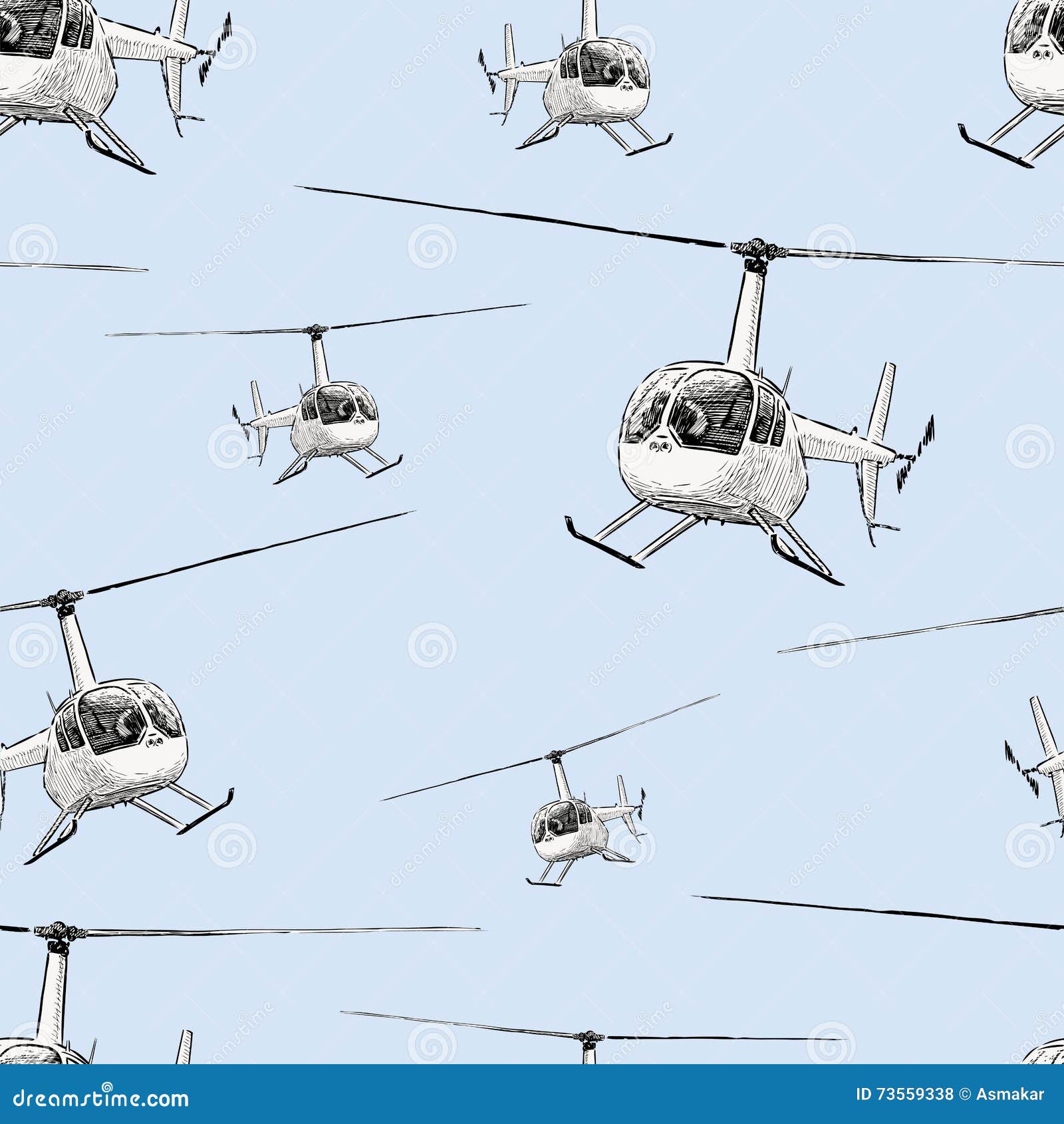 Helicopters in the flight stock vector. Illustration of seamless - 73559338