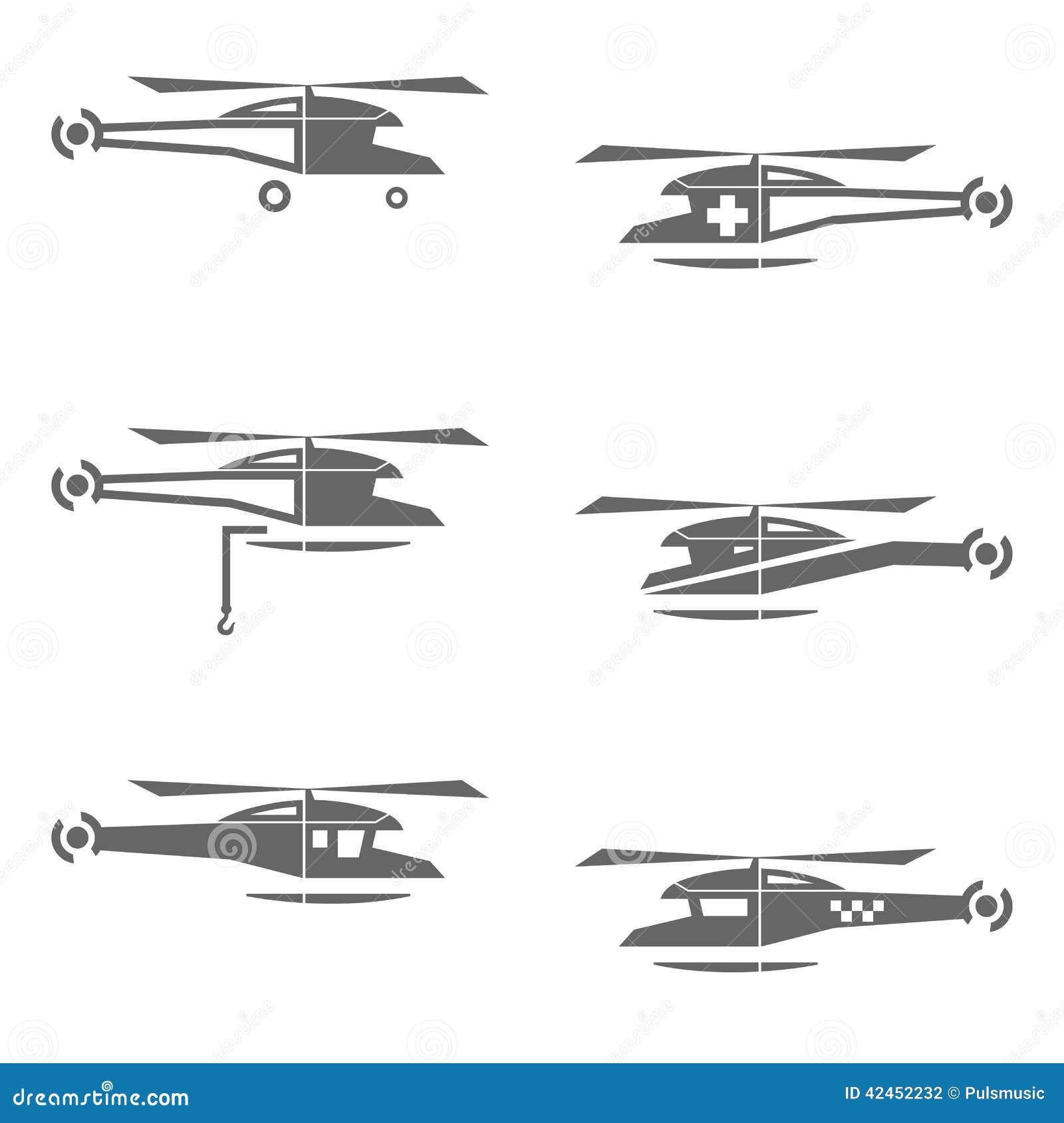 Helicopters icons set stock vector. Illustration of copter - 42452232