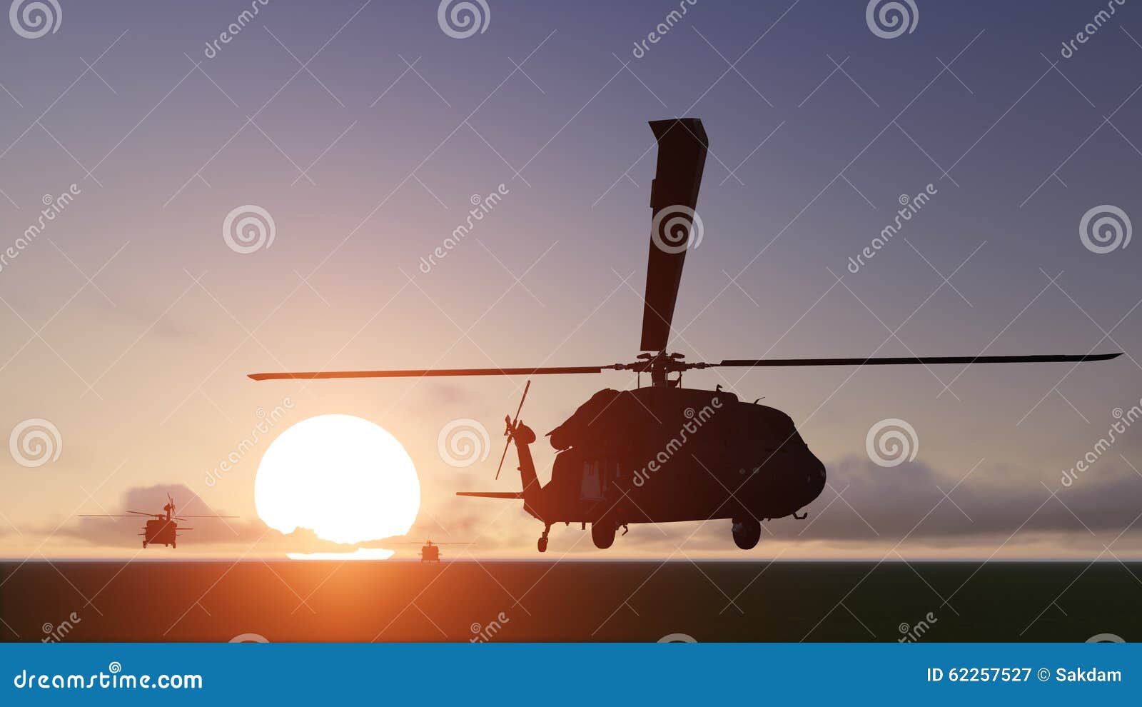 Helicopters sun set stock illustration. Illustration of army - 62257527