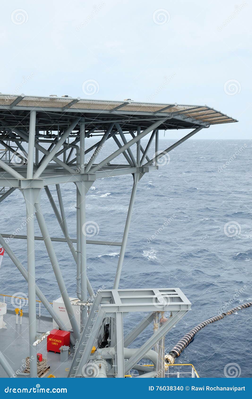Helideck Of Oil And Gas Drilling Rig In Offshore Industry, Helicopter ...