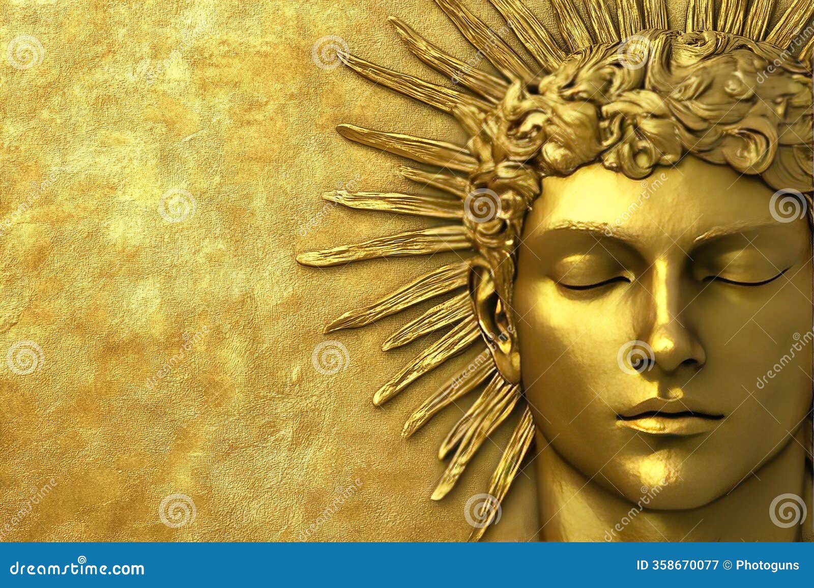 Helios Greek God Of Sun Head Drawing Color Vector Illustration ...