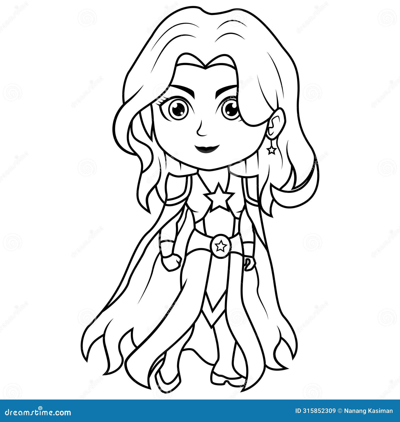 Helios God of the Sun Chibi Mascot Line Art Stock Vector - Illustration ...