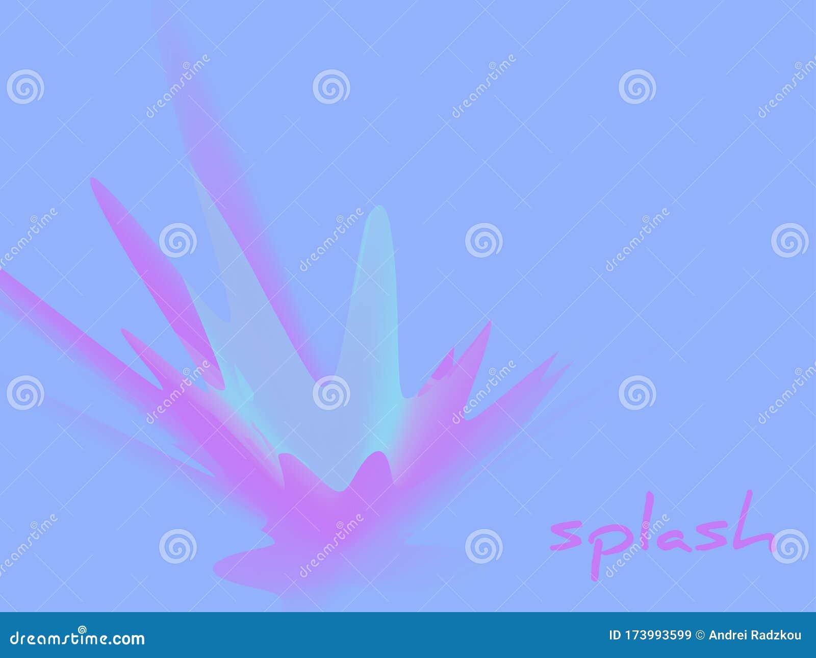 Heliotrope Color Splash on Light Blue Background. Vector Graphics Stock ...