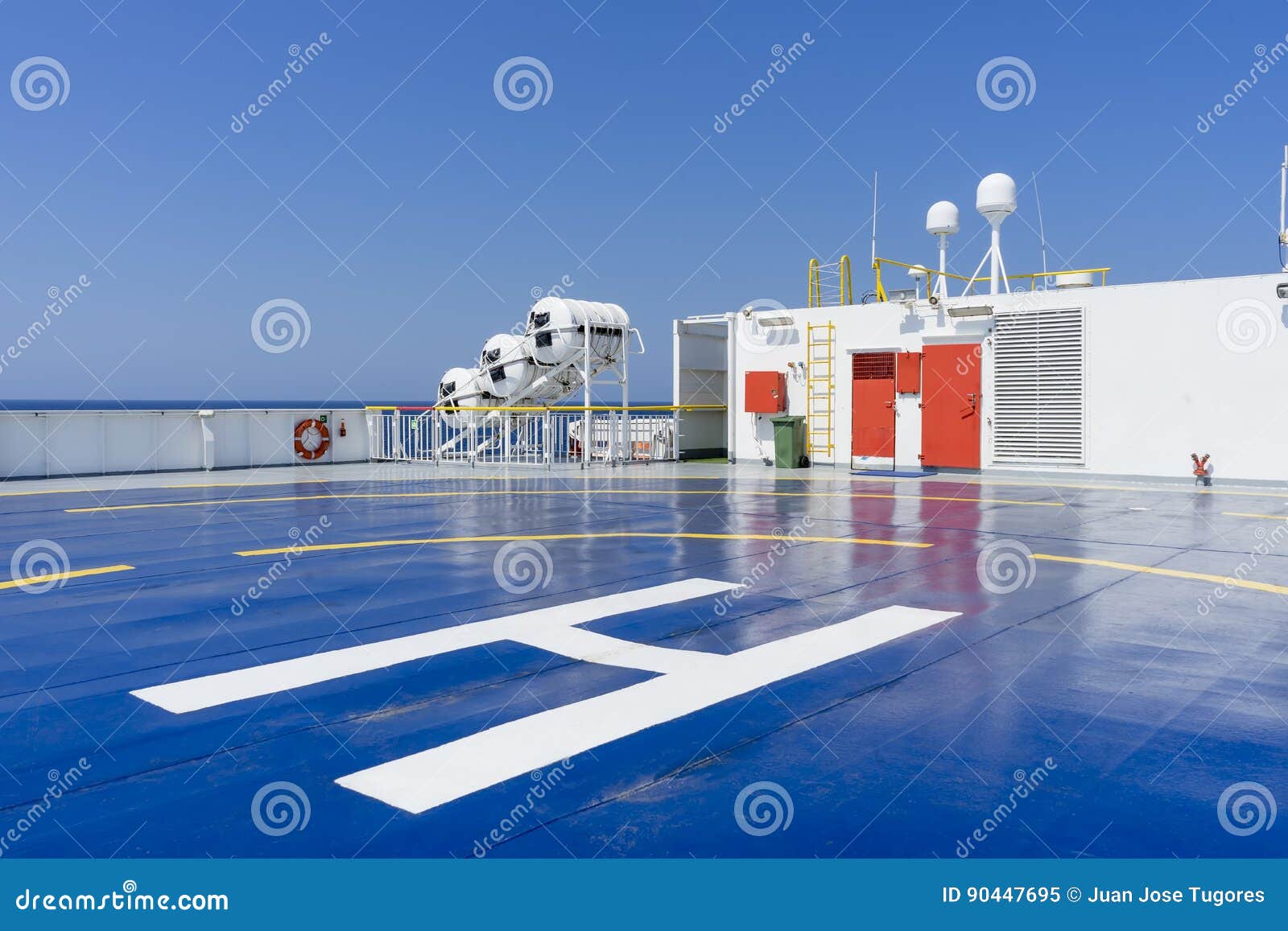 Helipad on the deck stock image. Image of heliport, boat - 90447695