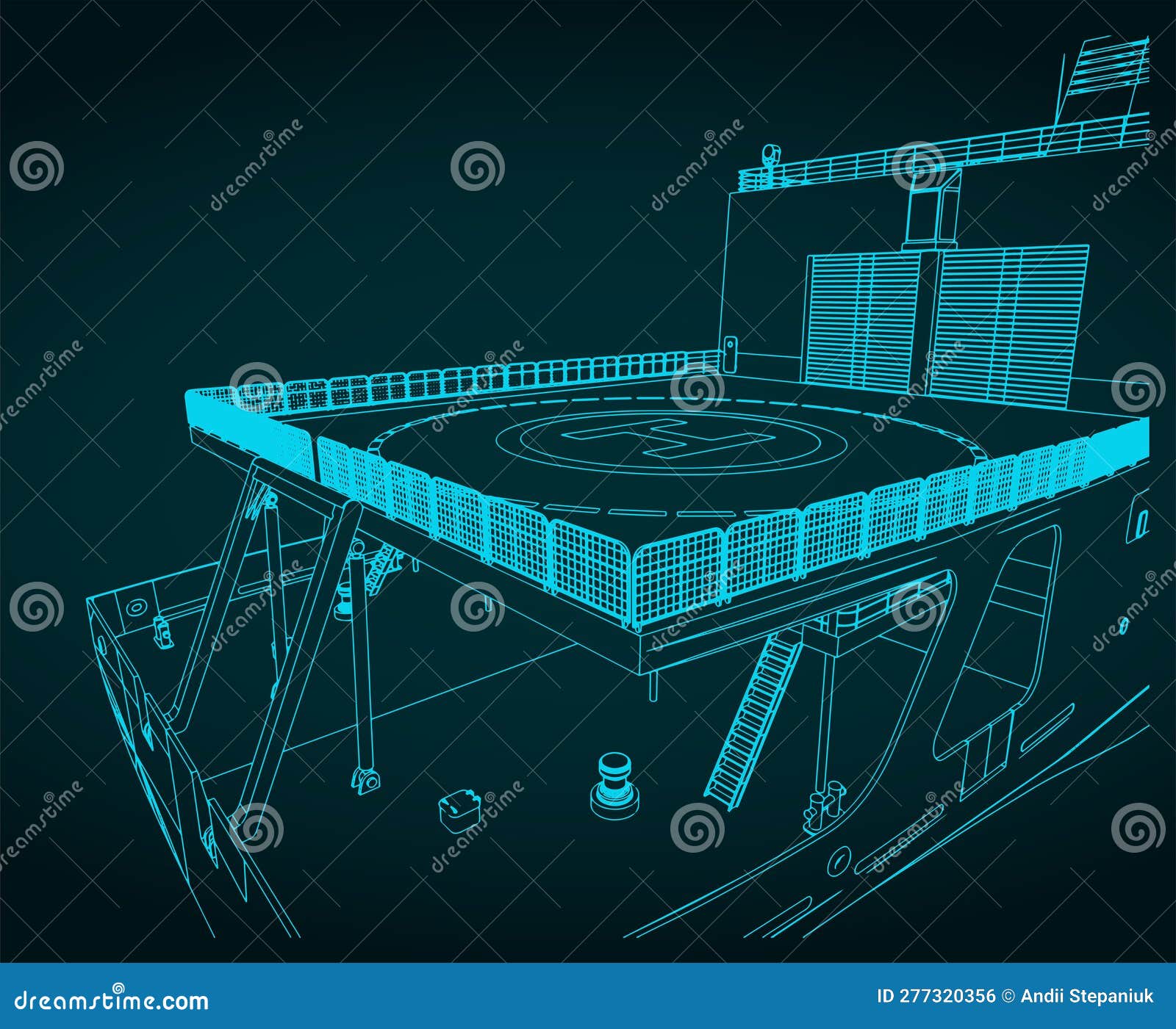 Helipad on an Expedition Ship Stock Vector - Illustration of boat ...