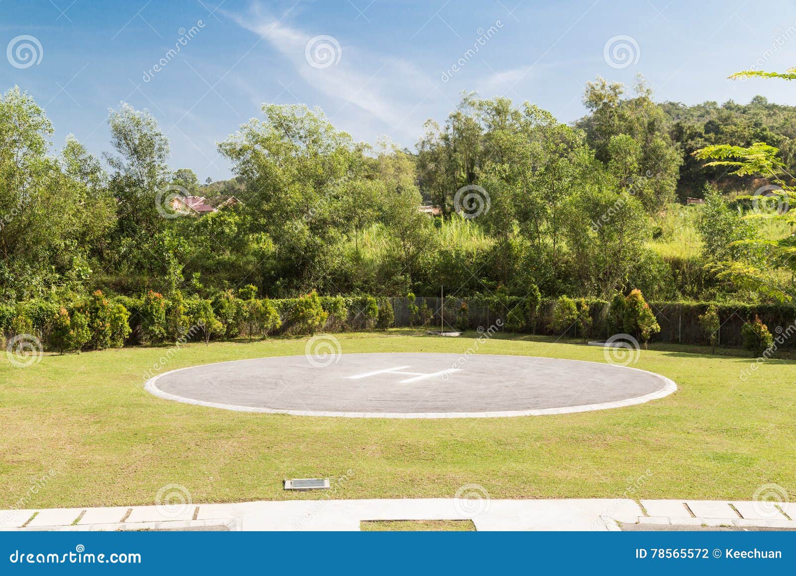 Helipad for Helicopter Landing within Greenery Stock Photo - Image of ...