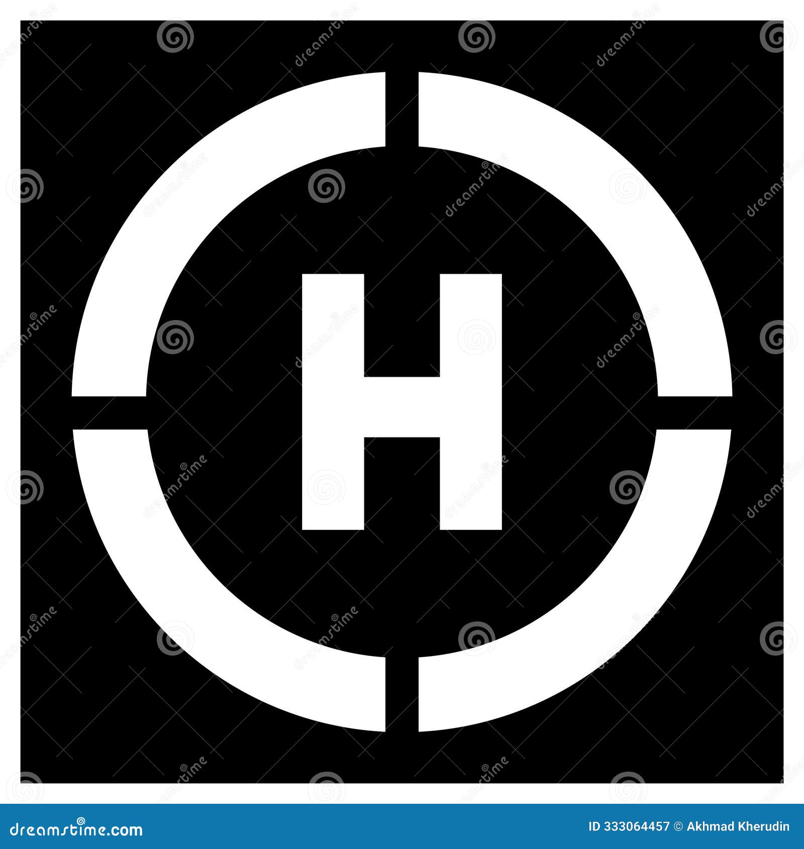 Helipad icon simple design stock illustration. Illustration of medics ...