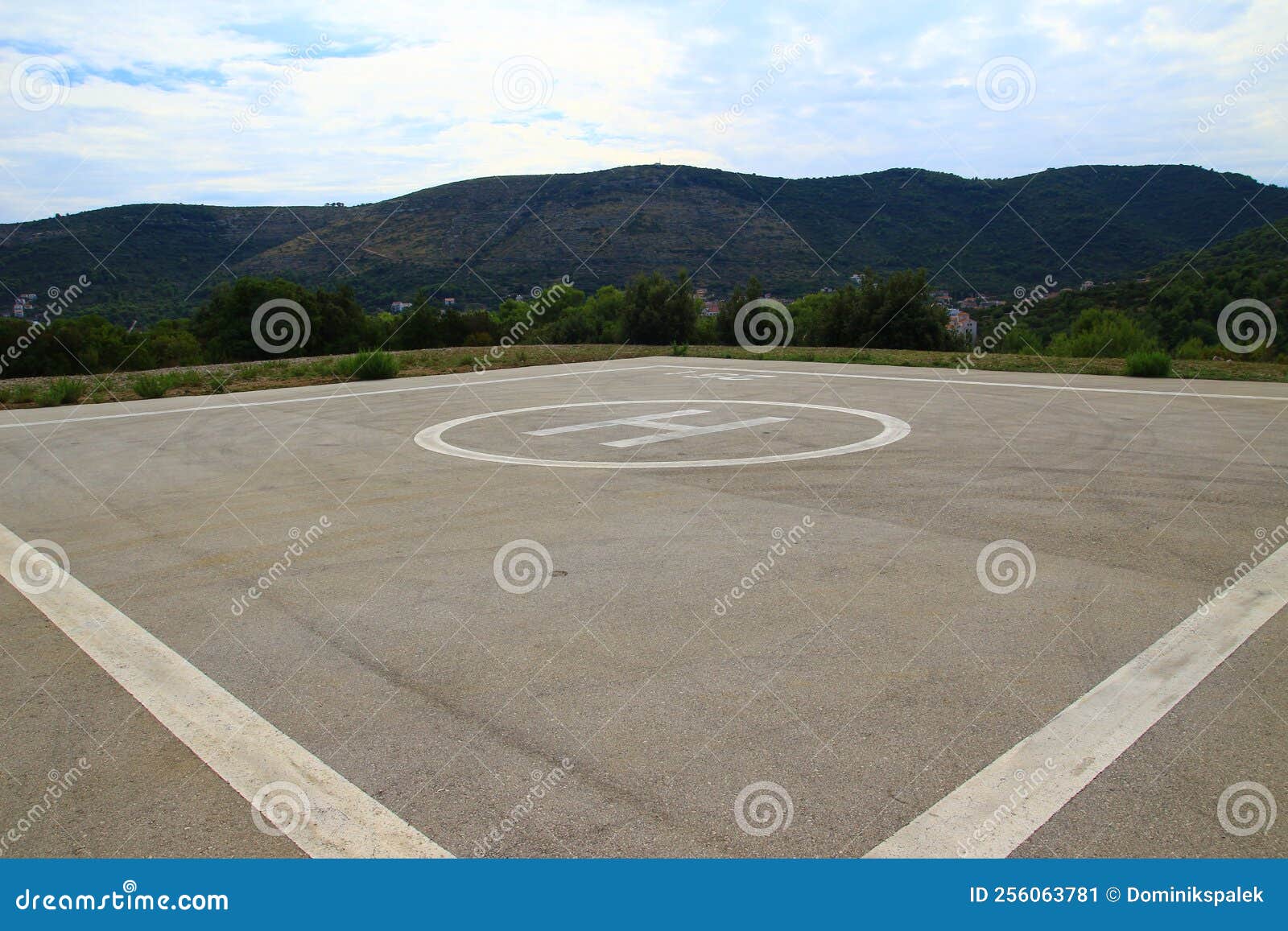Helipad in the mountains stock image. Image of airports - 256063781