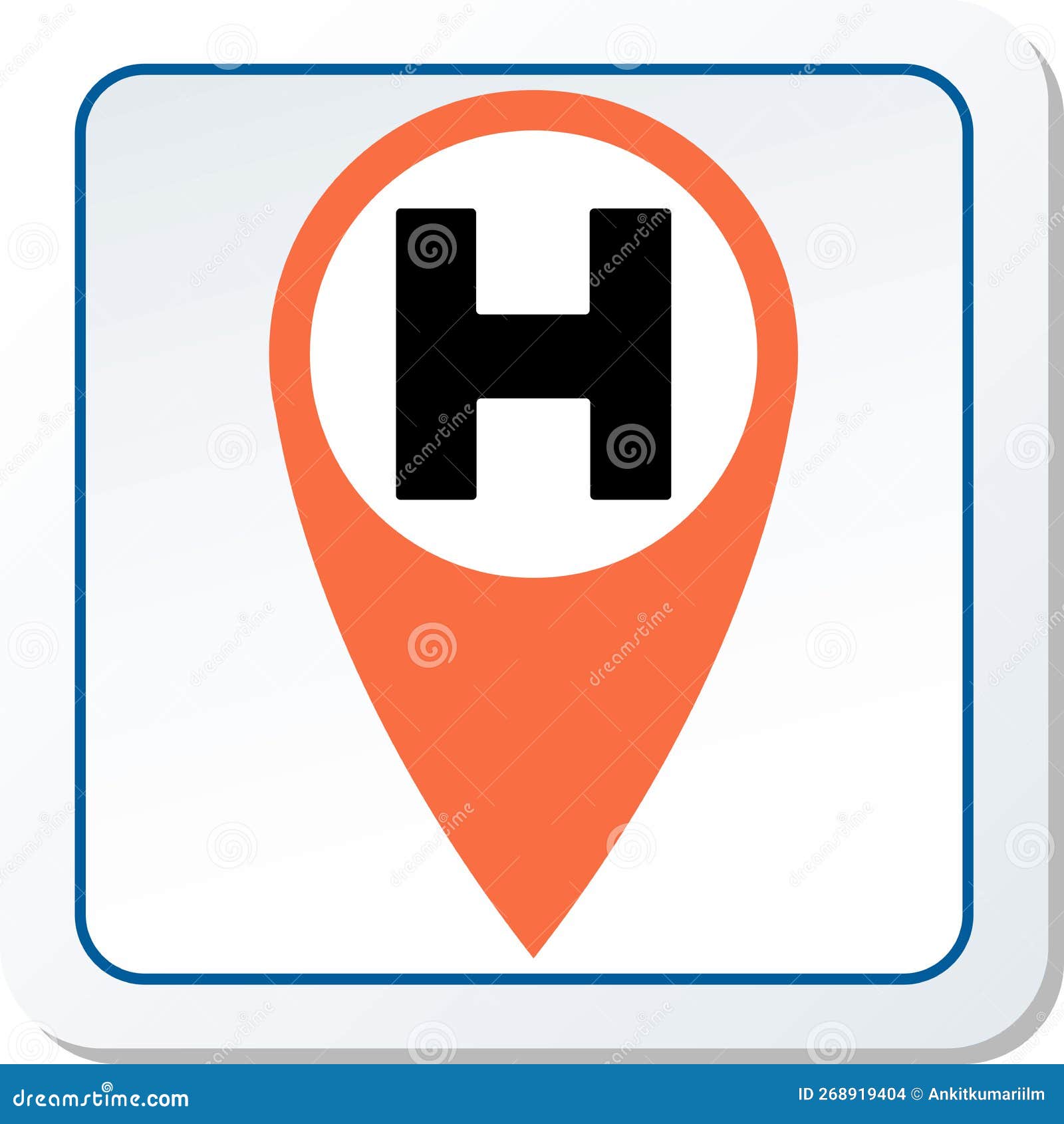 Hospital Navigation Pinpoint Mark Sign Route Emergency Place Position ...