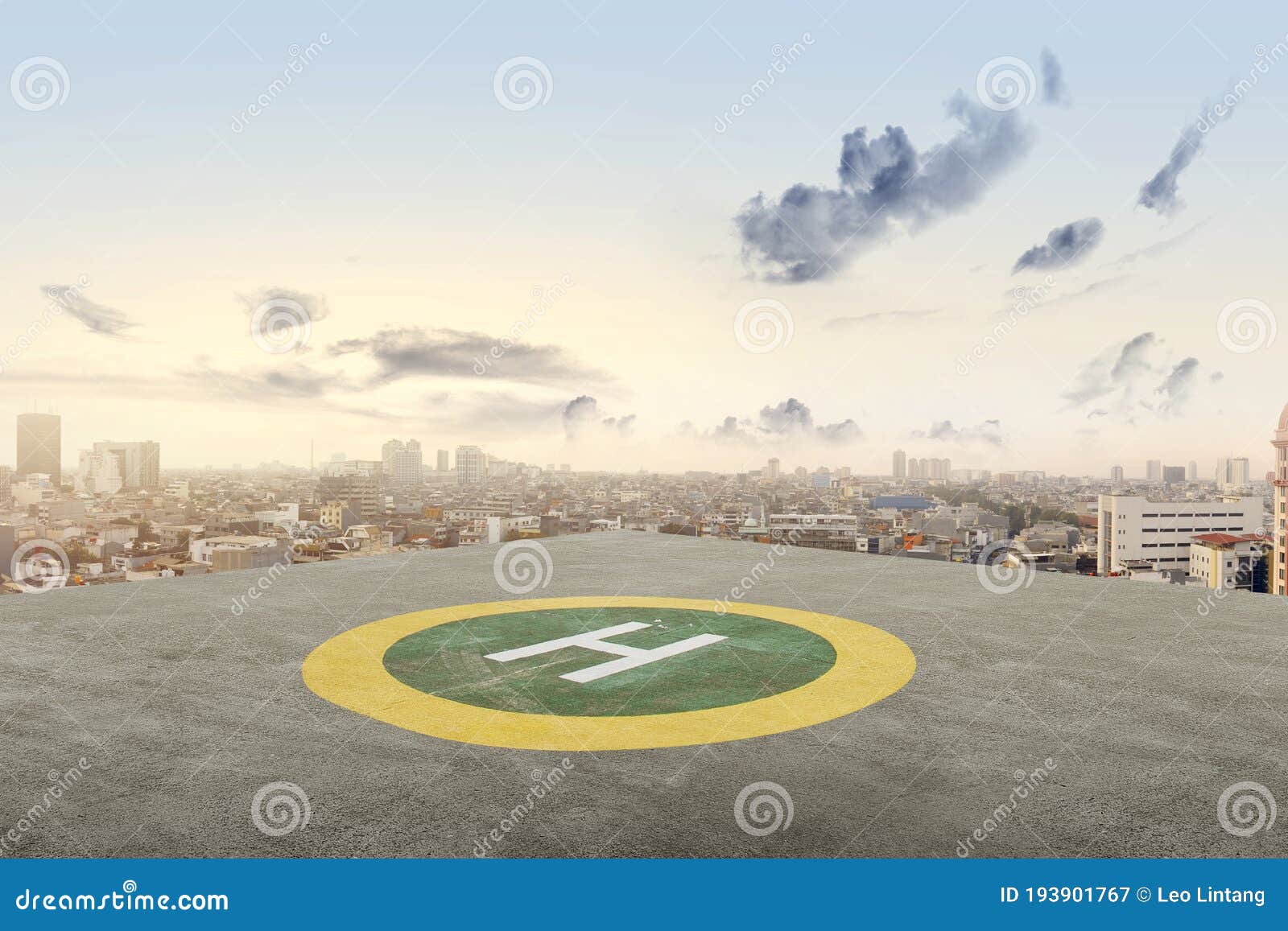The Helipad in the Rooftop of the Building Stock Image - Image of ...