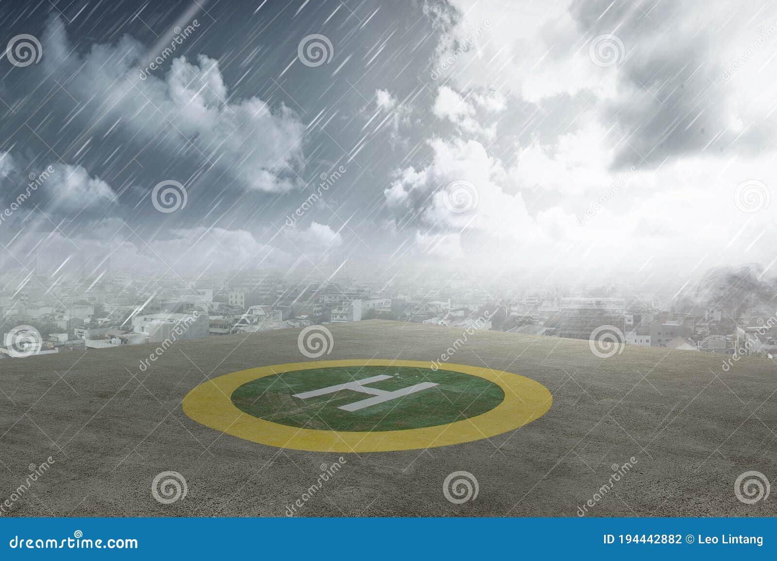 The Helipad in the Rooftop of the Building Stock Illustration ...