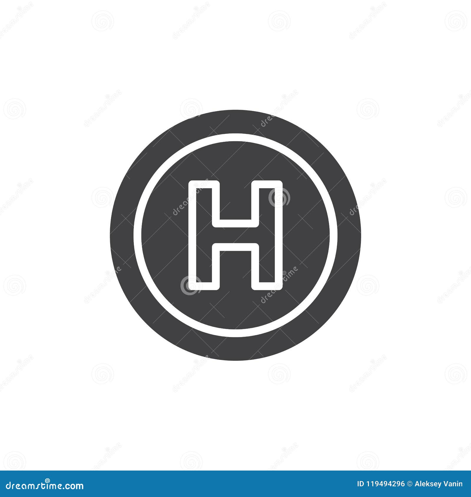 Helipad vector icon stock vector. Illustration of logo - 119494296