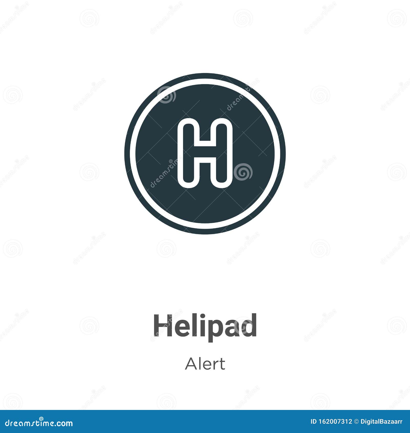 Helipad Vector Icon on White Background. Flat Vector Helipad Icon ...