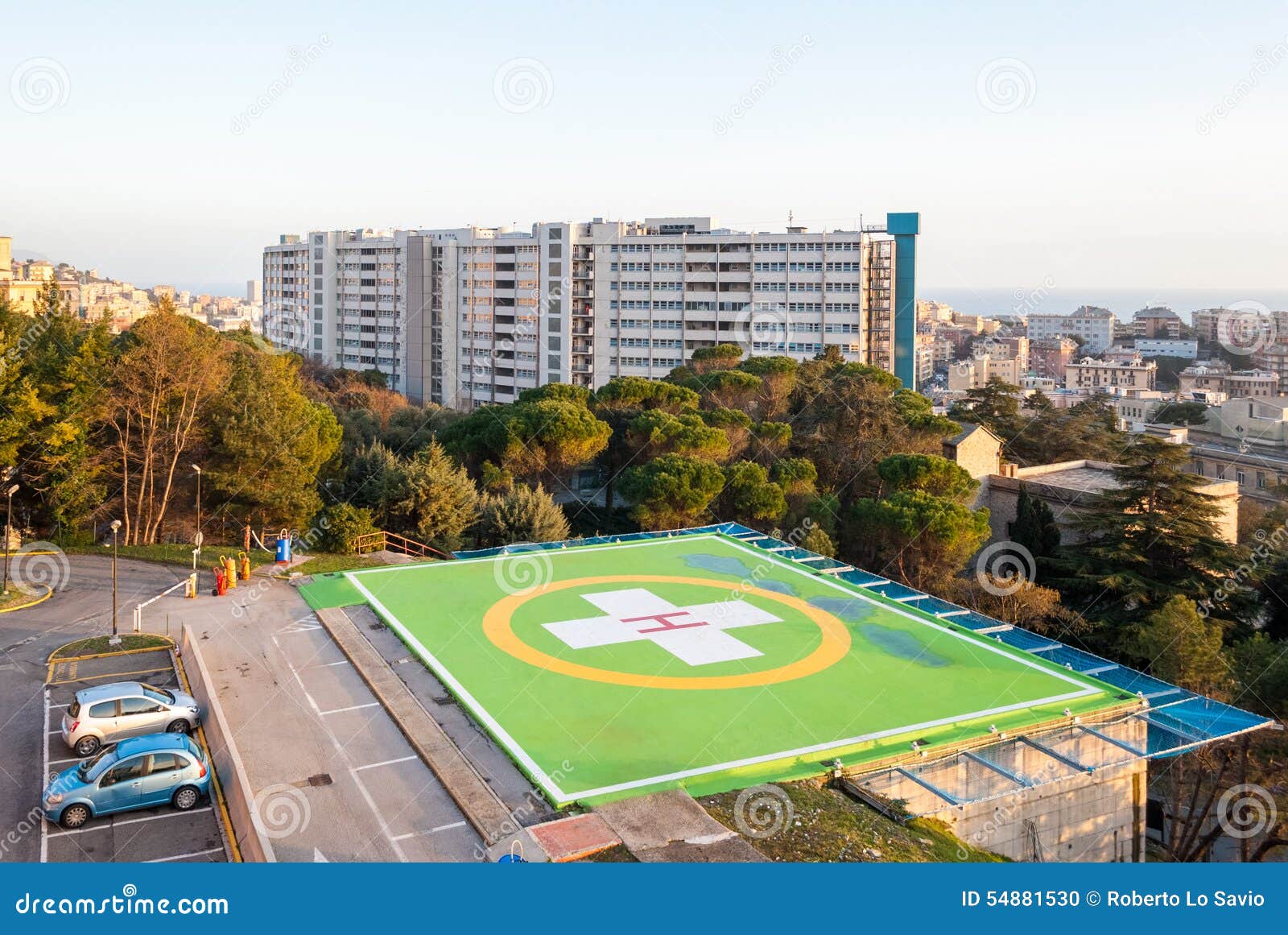 Heliport in a hospital stock photo. Image of cross, emergency - 54881530