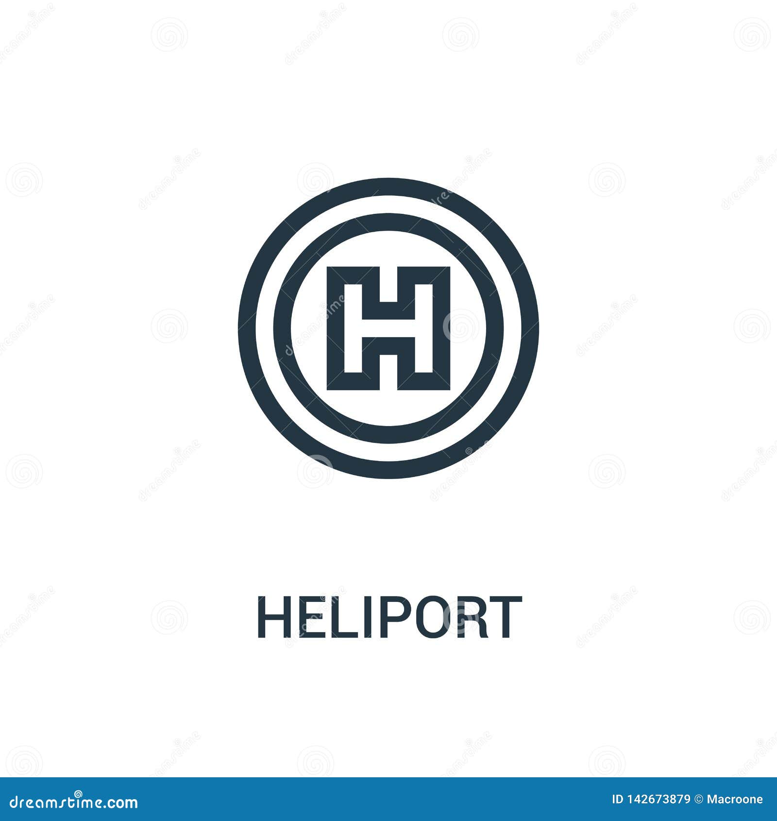 Heliport Icon Vector From Aviation Collection. Thin Line Heliport ...