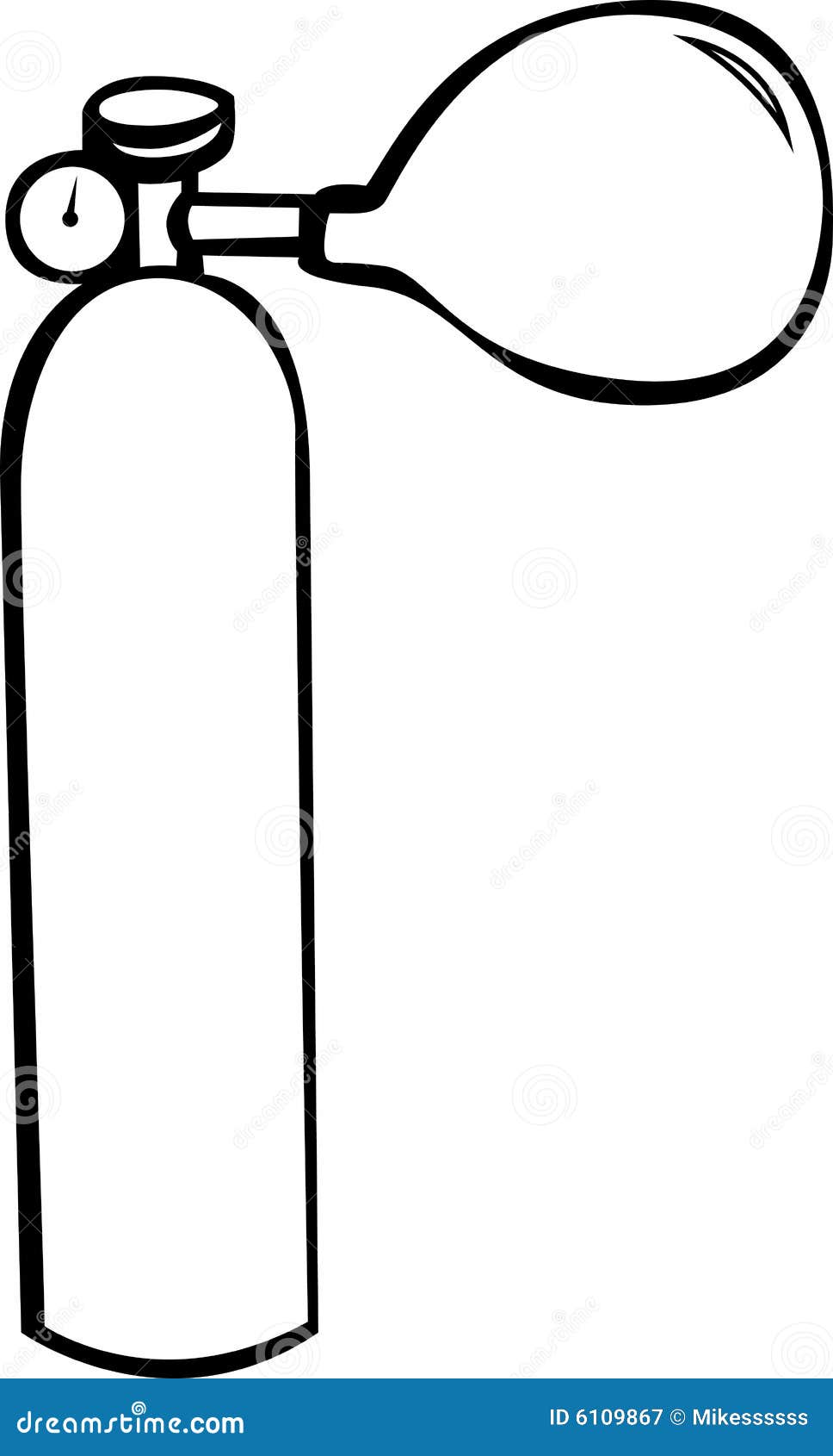 Helium Air Tank and Balloon Vector Illustration Stock Vector ...