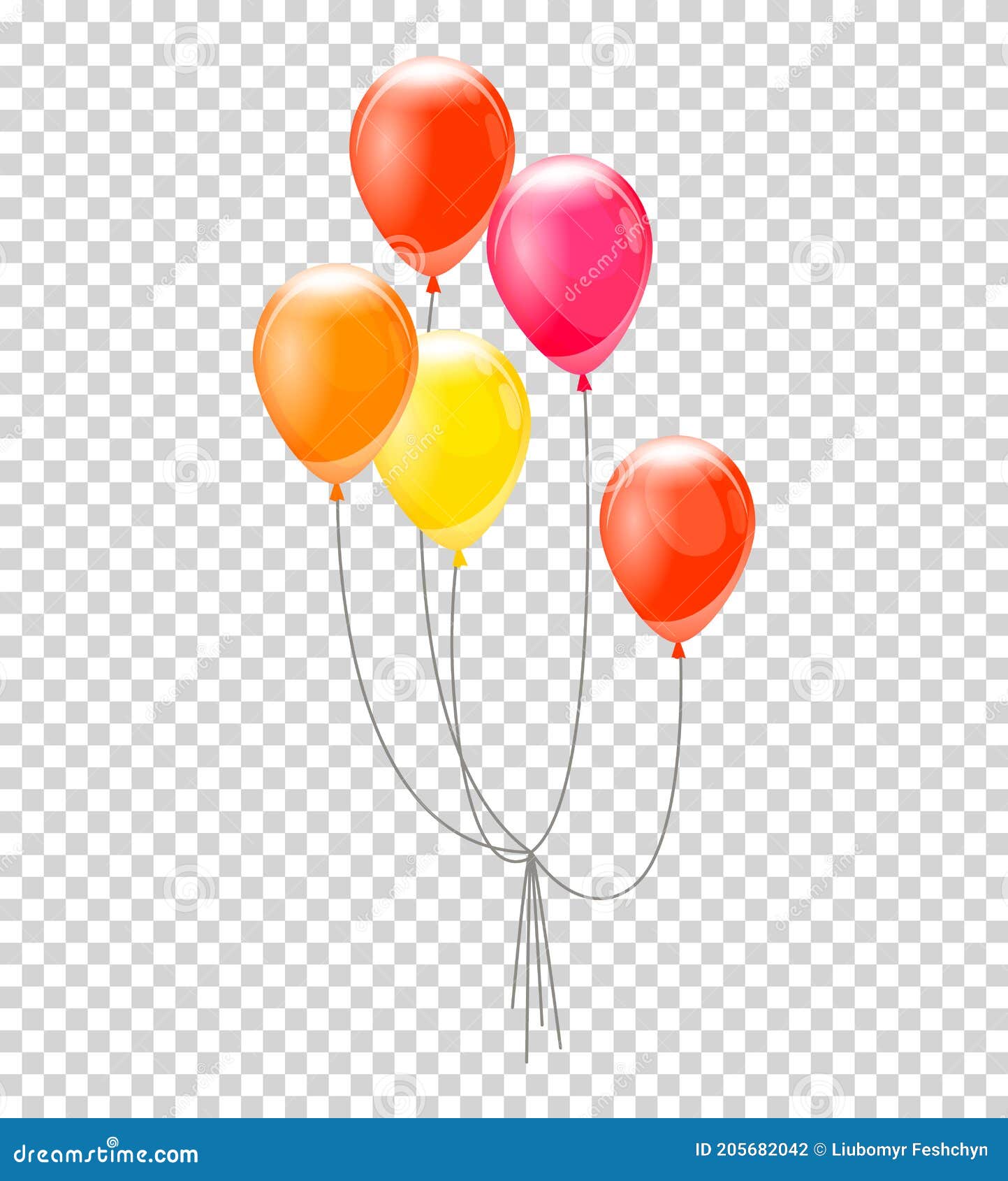 Helium Balloons Bunch Or Group Of Colorful Helium Balloons Isolated On
