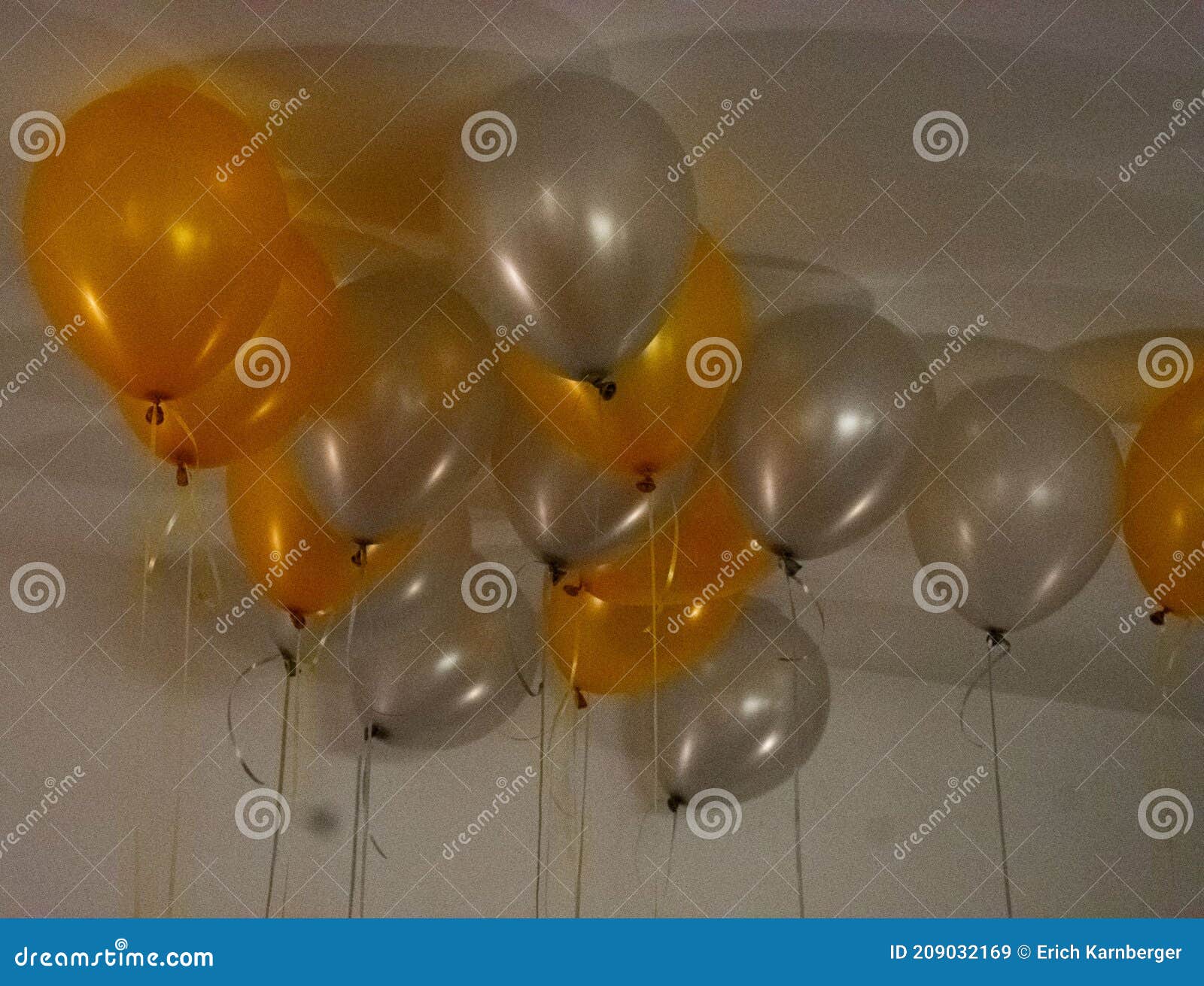 Helium Balloons Floating on a Ceiling Stock Image - Image of decoration ...