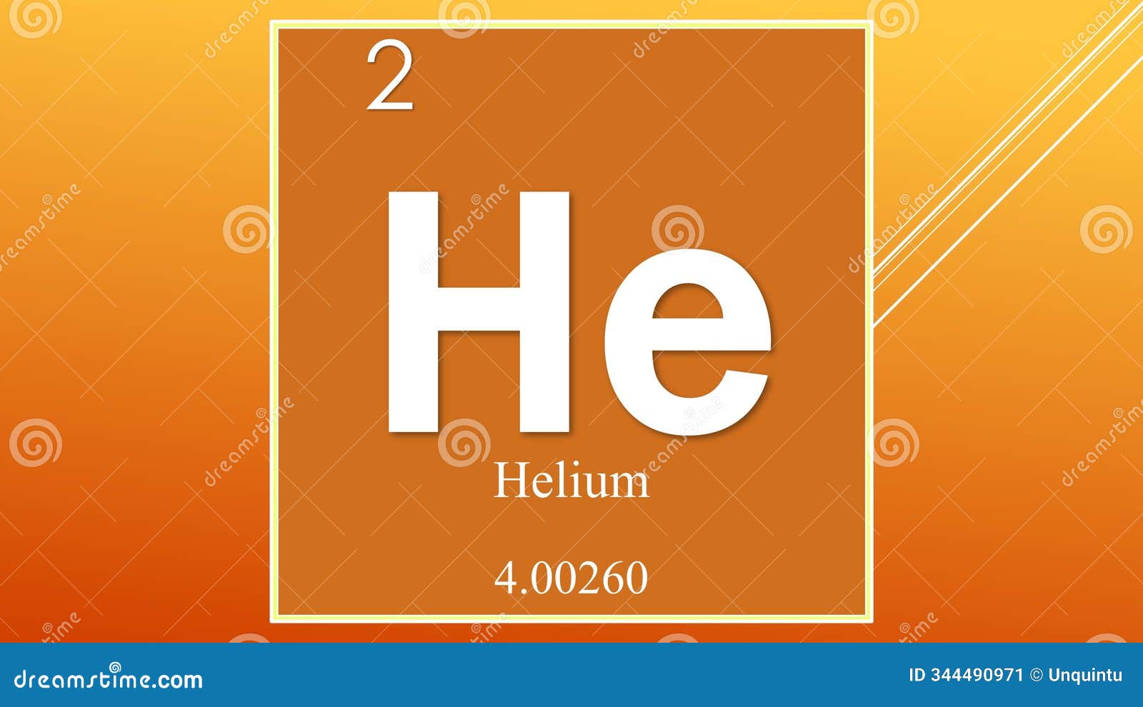 Helium Chemical Element Symbol on Orange Abstract Background Stock ...