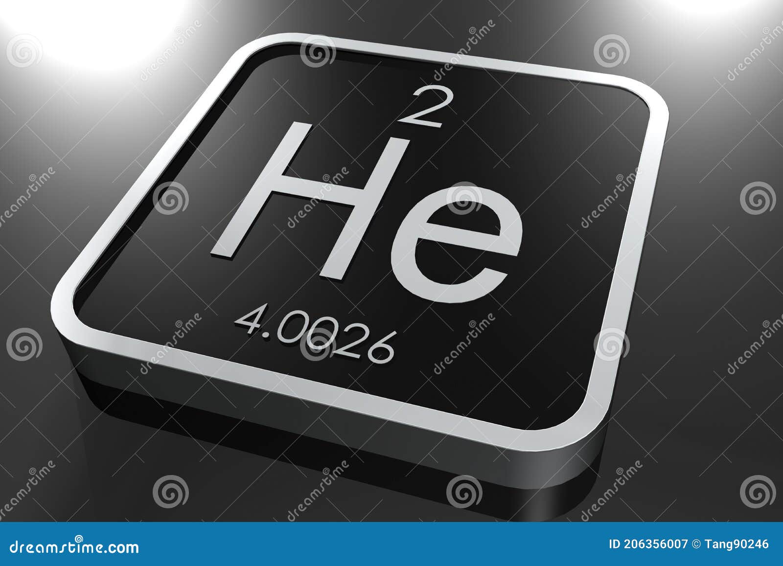Helium Element From Periodic Table On Black Square Block Royalty-Free ...