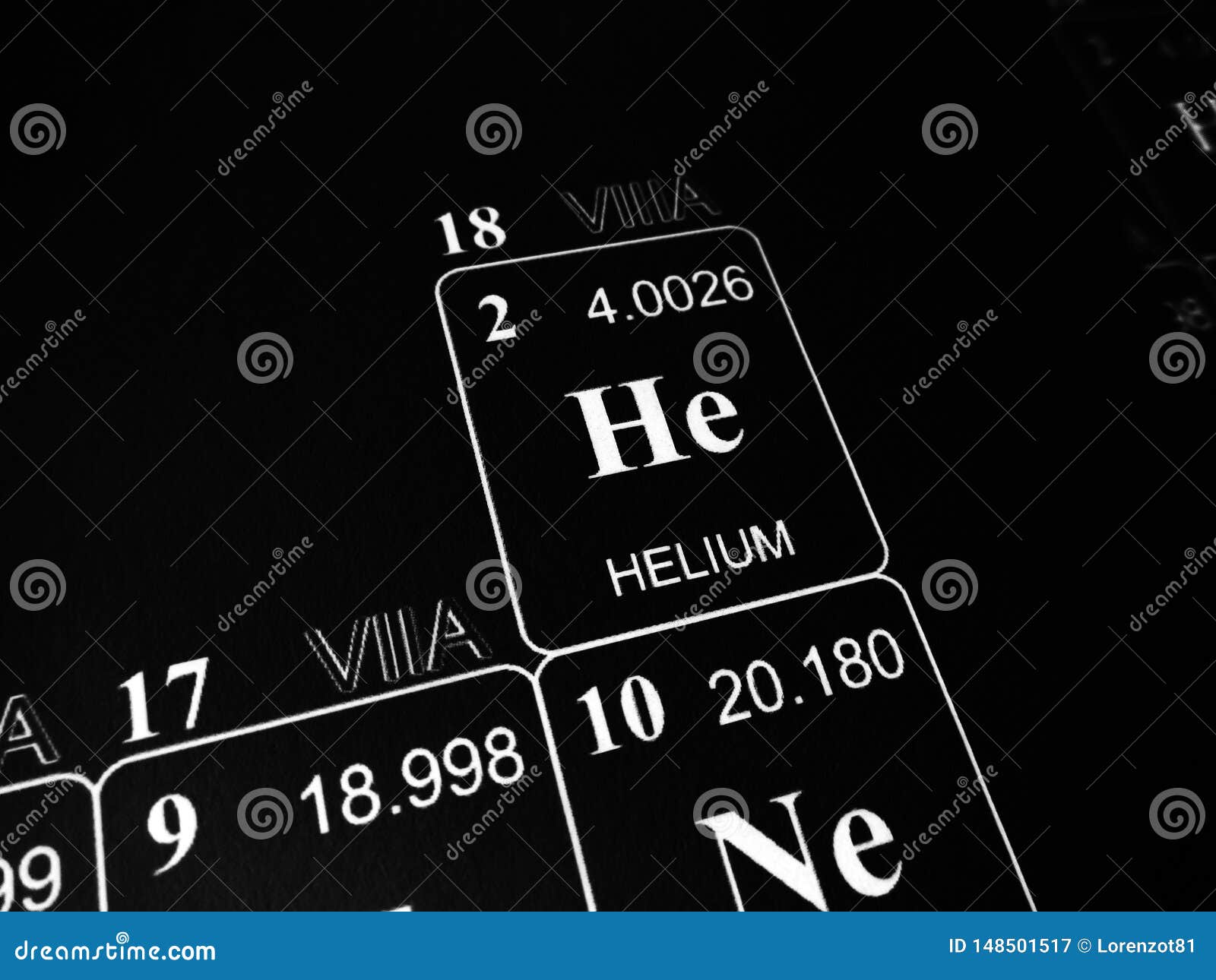 Helium on the Periodic Table of the Elements Stock Image - Image of ...