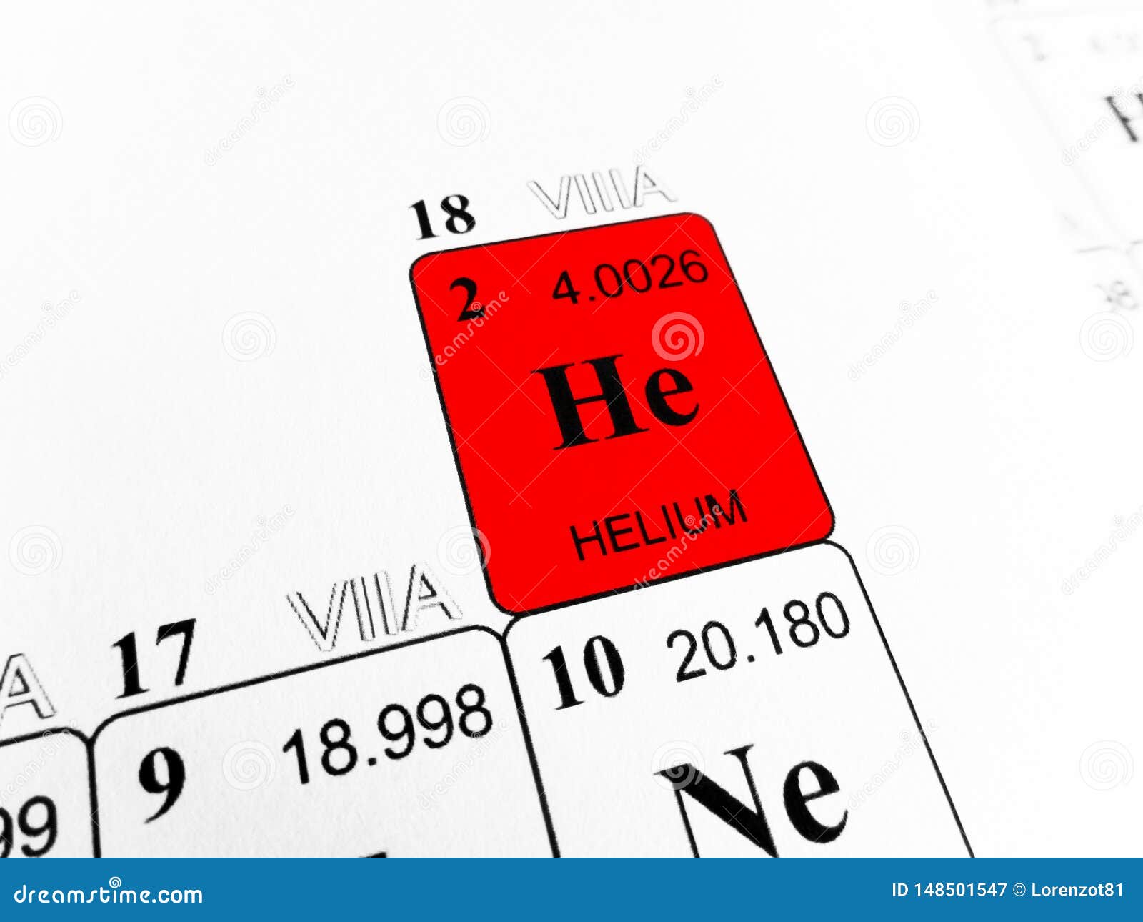 Helium on the Periodic Table of the Elements Stock Image - Image of ...
