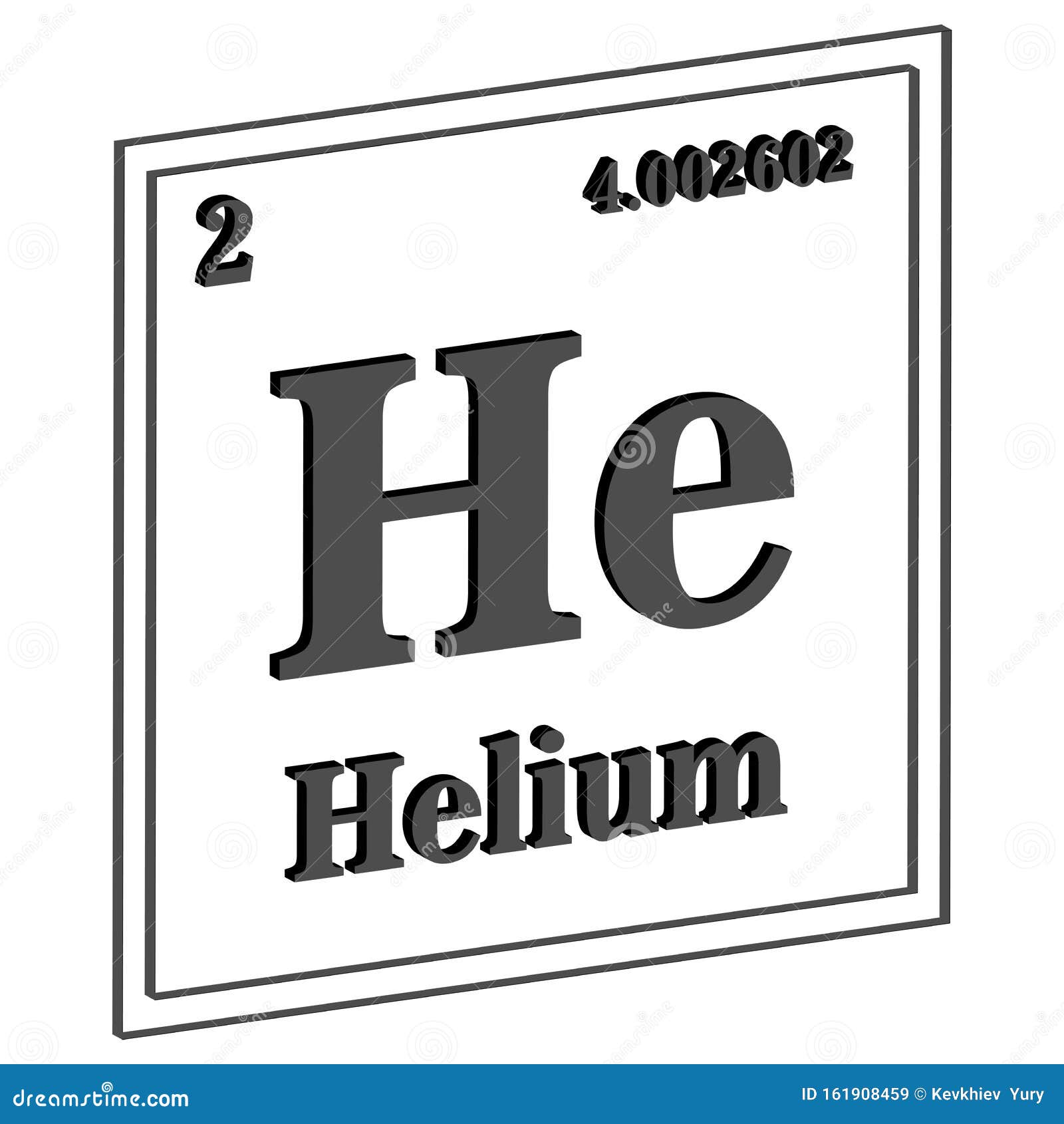 Helium Periodic Table of the Elements 3D Vector Vektor Abbildung ...